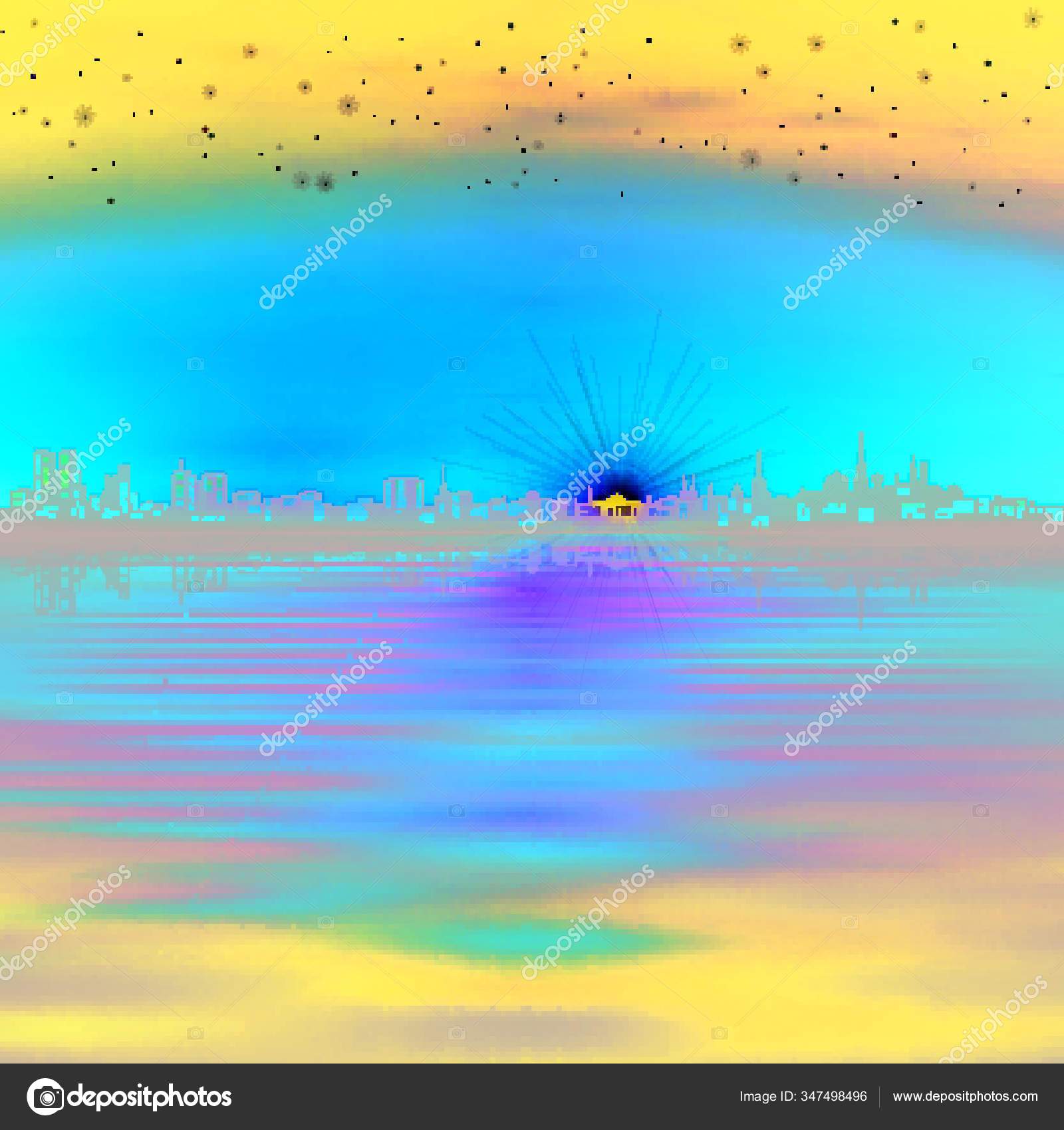 Abstract Red Sunset Background Silhouette Tallinn Stock Vector by ...