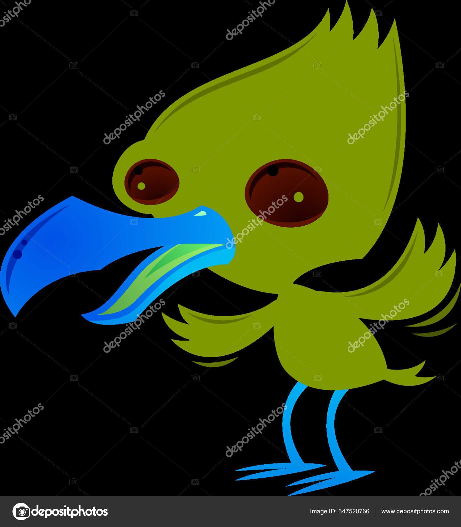 Vector Cartoon Illustration Wacky Squawking Bird Flapping His Wings ...