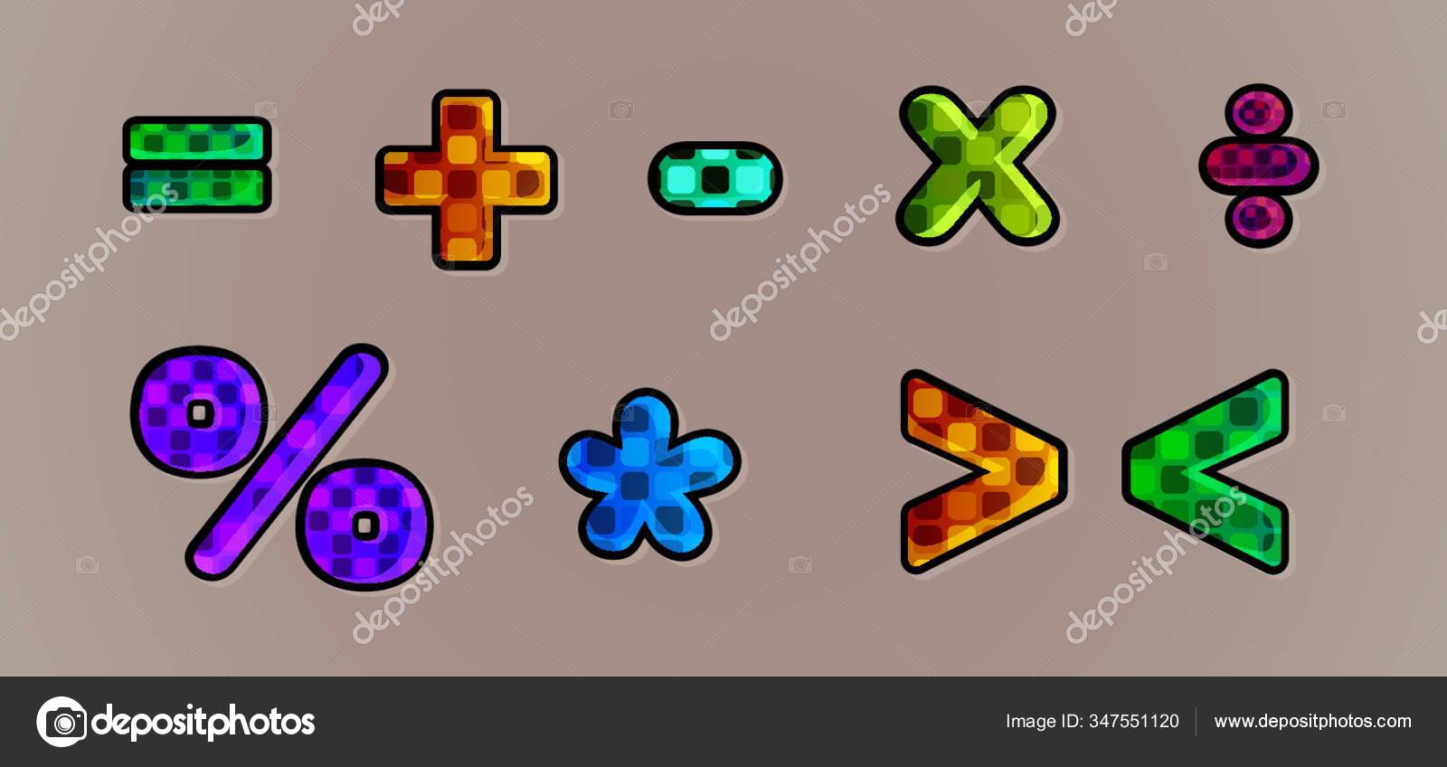 Illustration Mathematical Symbols Gray Background Stock Vector by ...