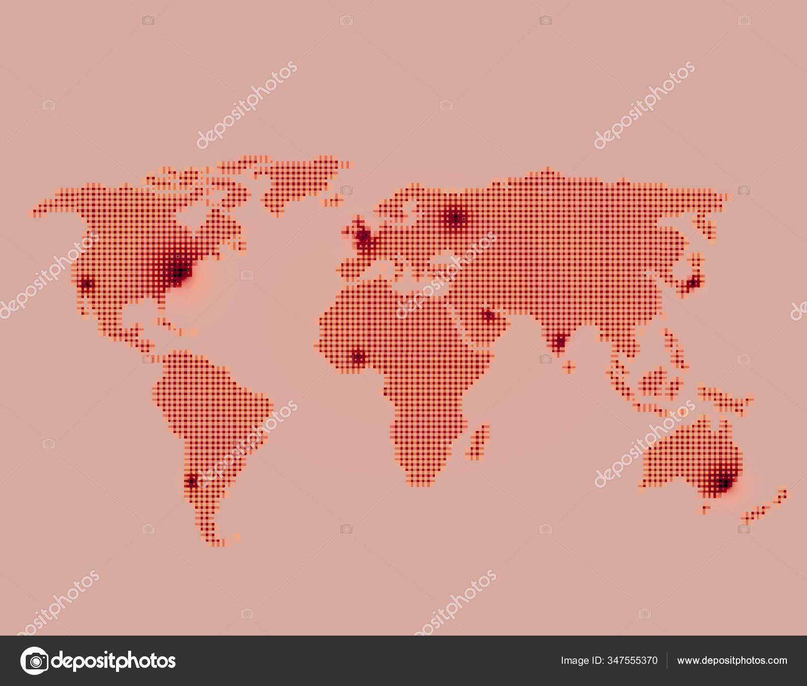 Mapa Mundo Com Ilustração Vetorial Quadrados Dobrados vetor(es) de ...
