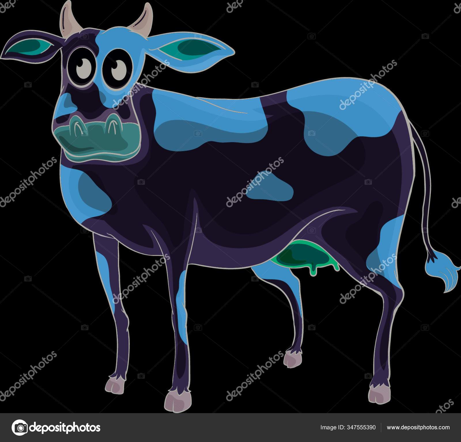 Illustration Cow White Background Stock Vector by ©YAYImages 347555390
