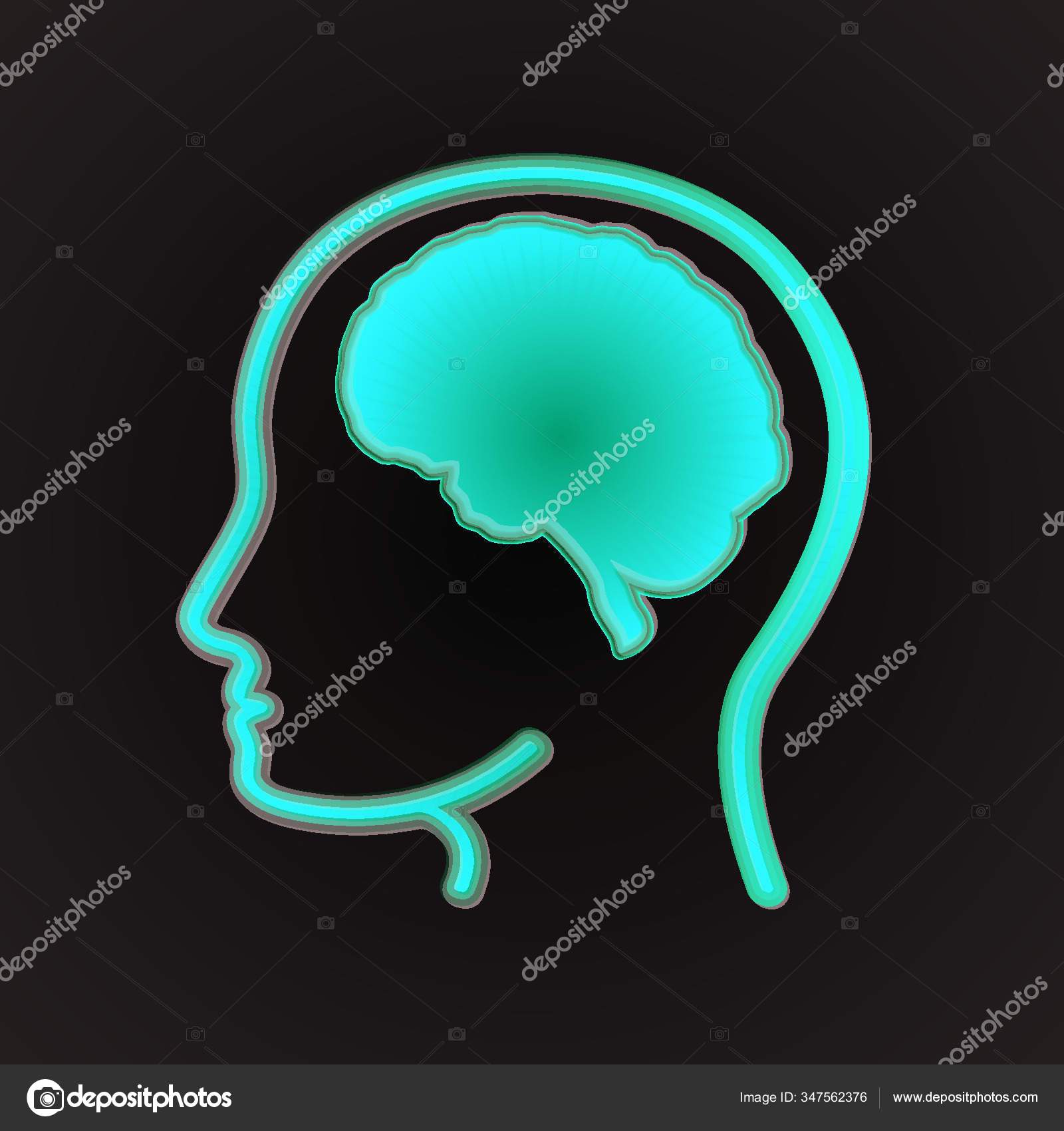 Human Brain Head Gray Gradient Background Stock Vector Image by ...