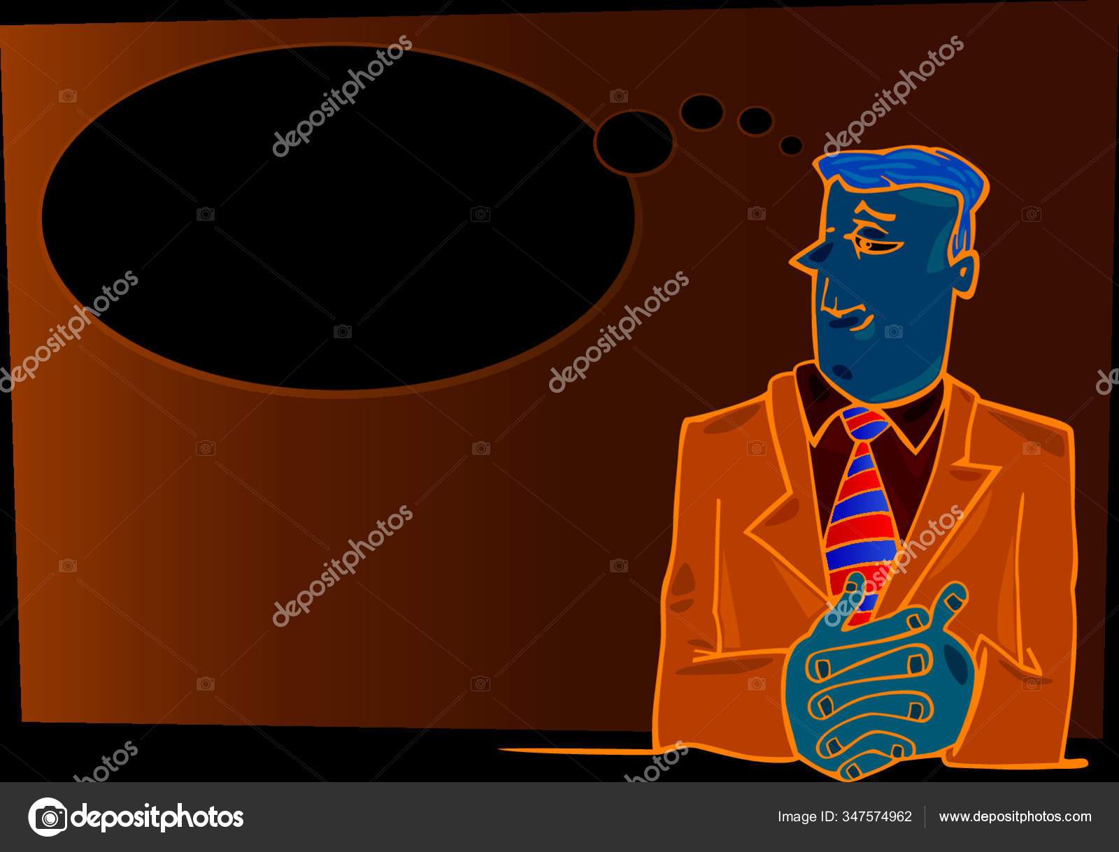 Cartoon Illustration Boss Thinking Stock Vector Image by ©YAYImages ...