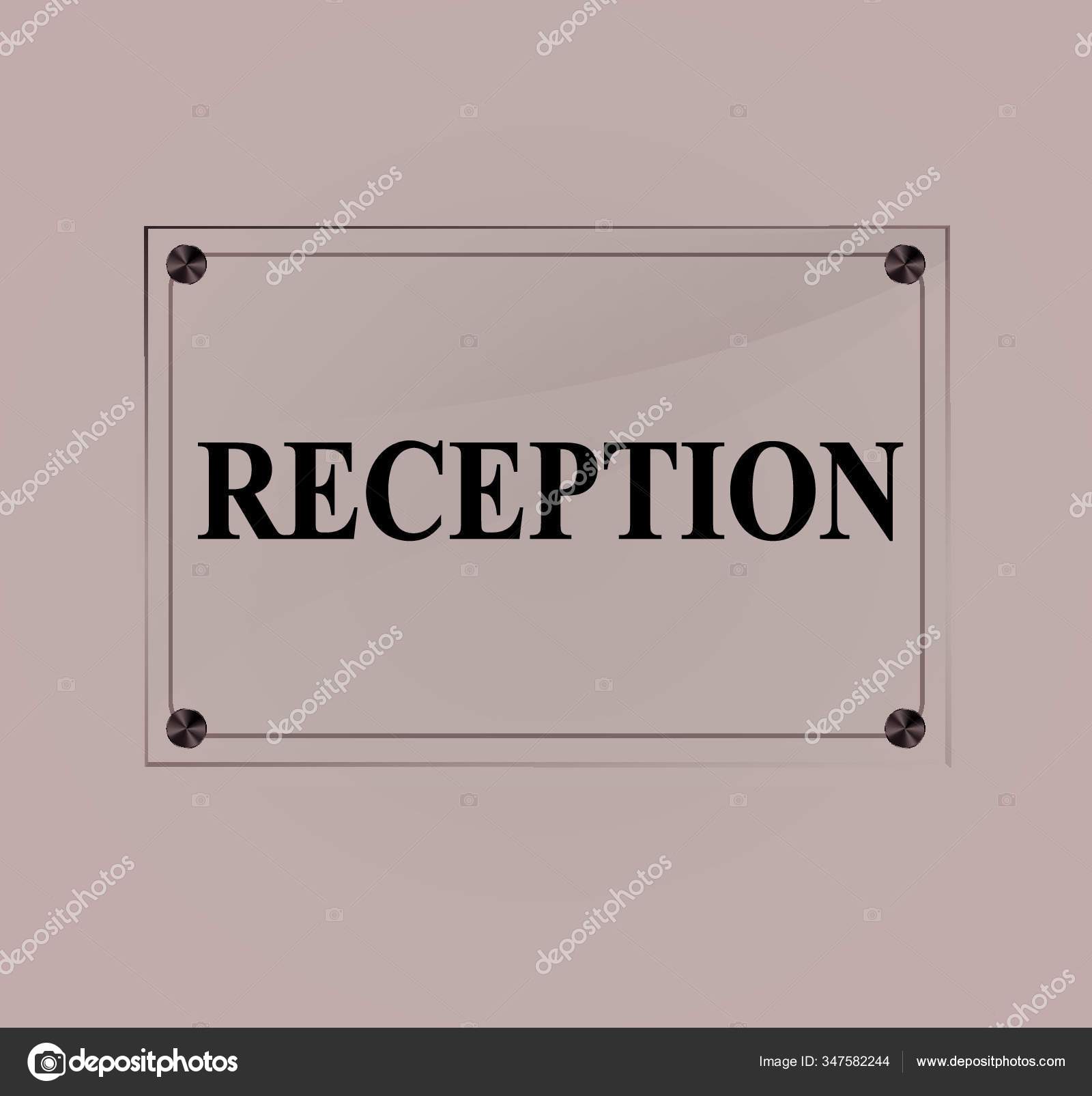 Illustration Reception Sign Black Background Stock Vector Image by ...