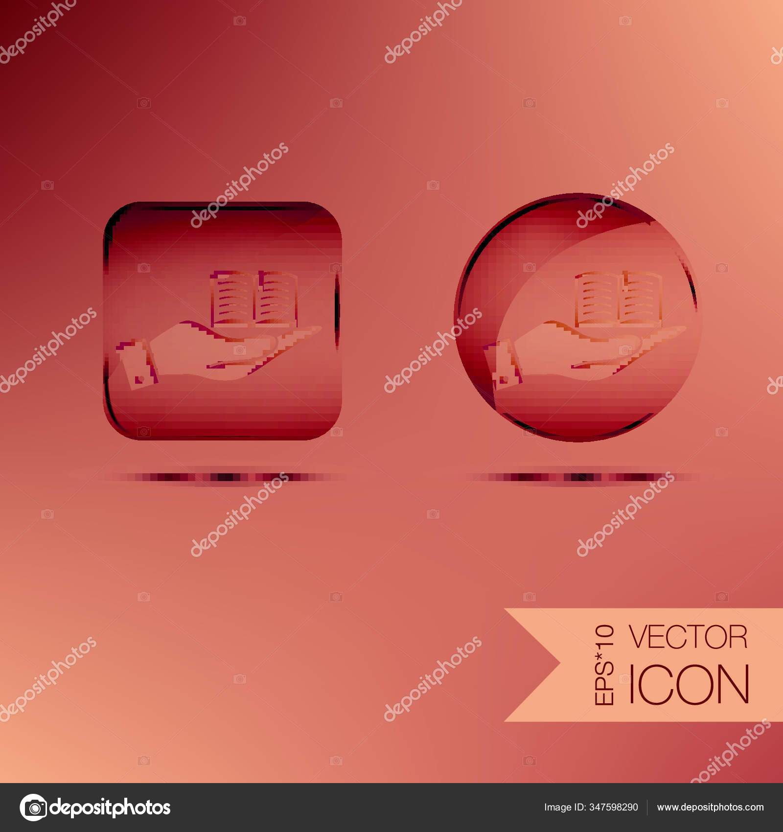 Hand Holding Open Book Sign Education Sign Symbol Icon Book Stock ...