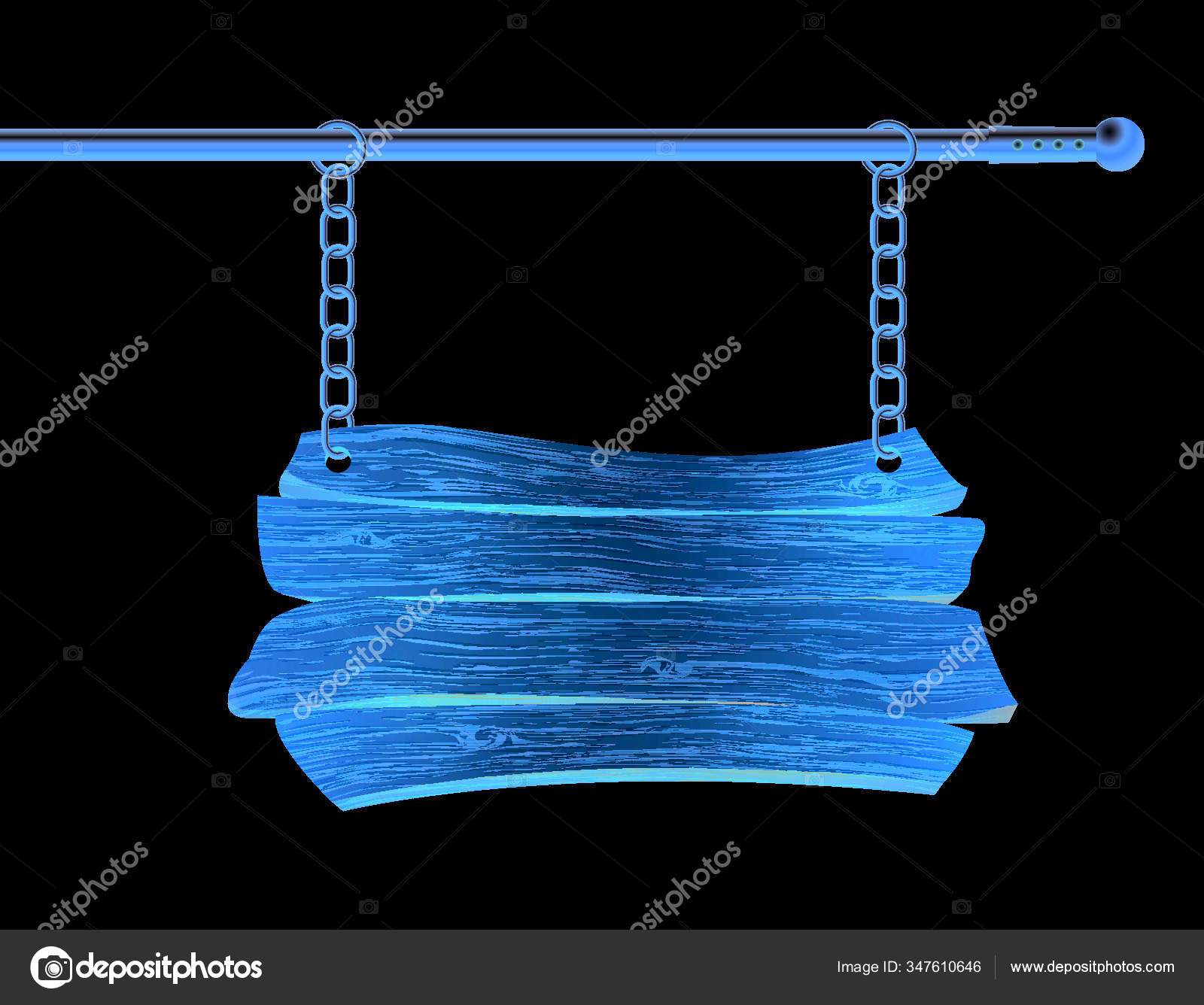 Wooden Sign Suspended Chains Vector Illustration Stock Vector Image by ...