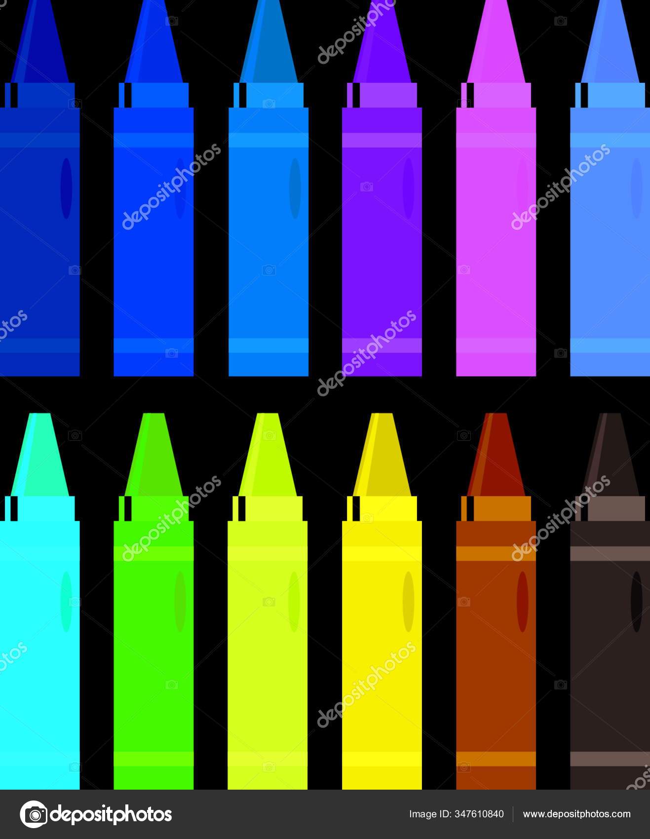 Group Crayons Isolated White Vector Illustration Stock Vector Image by ...