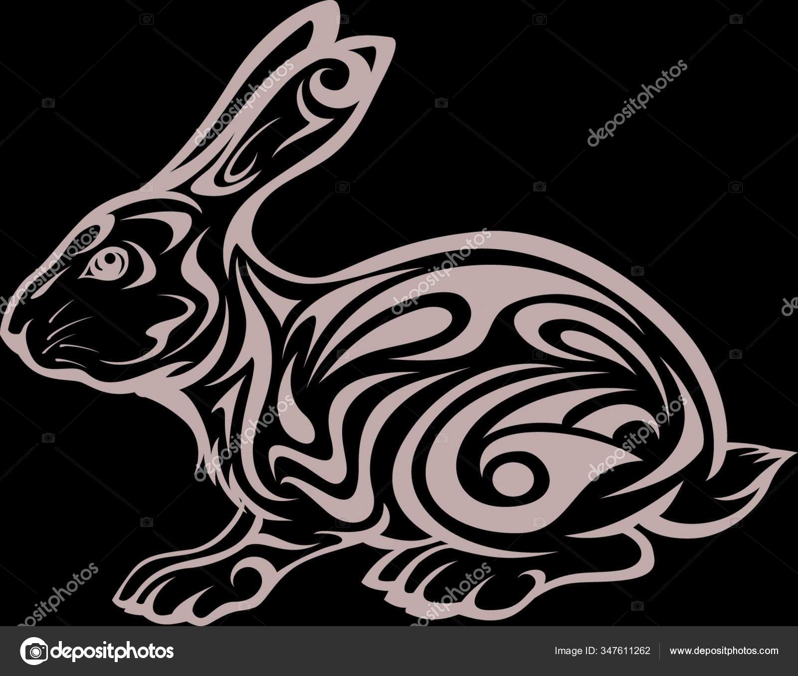 Tribal Rabbit Tattoo Design