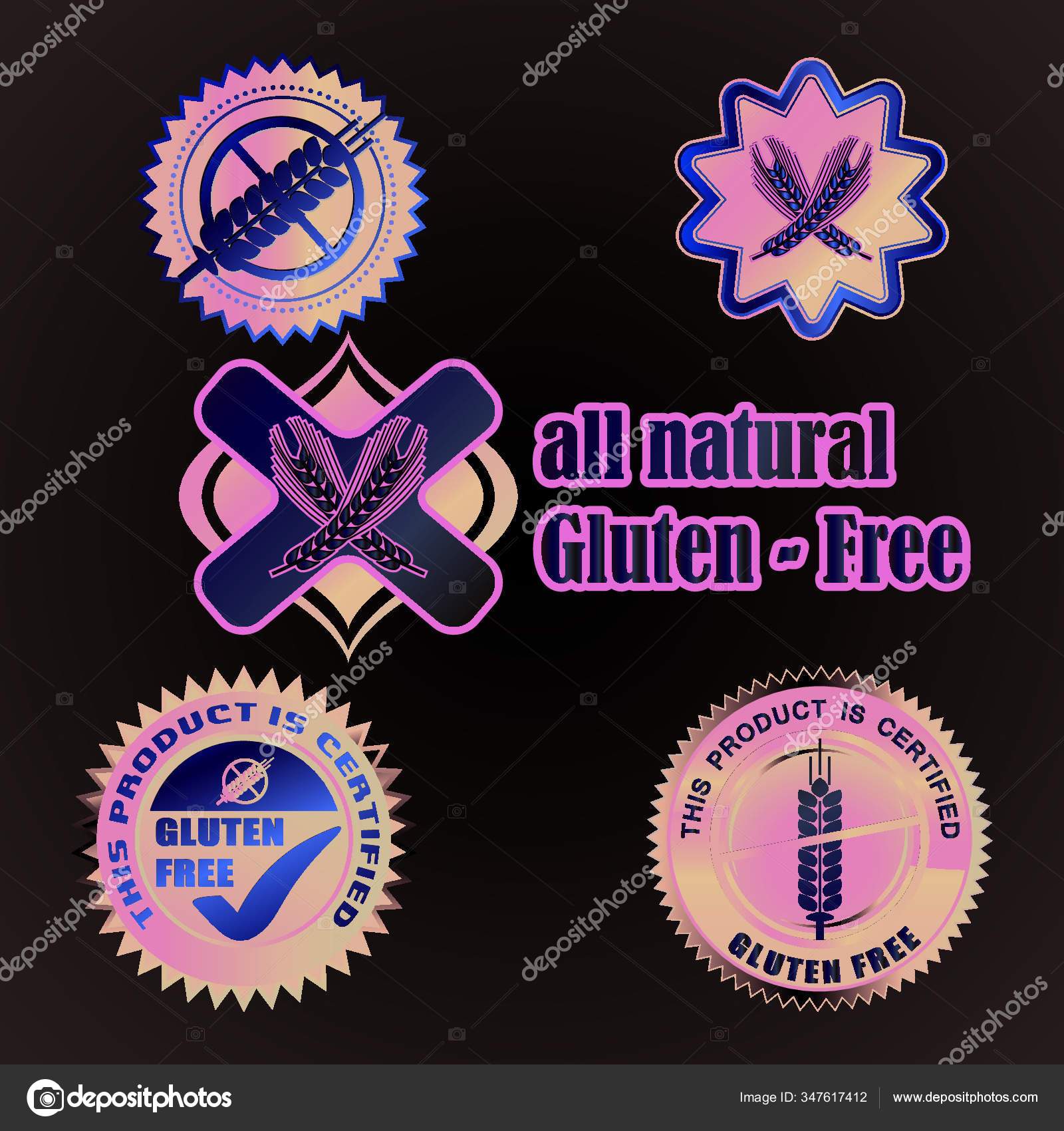 Gluten Free Food Labels Collection Stock Vector Image by ©YAYImages ...
