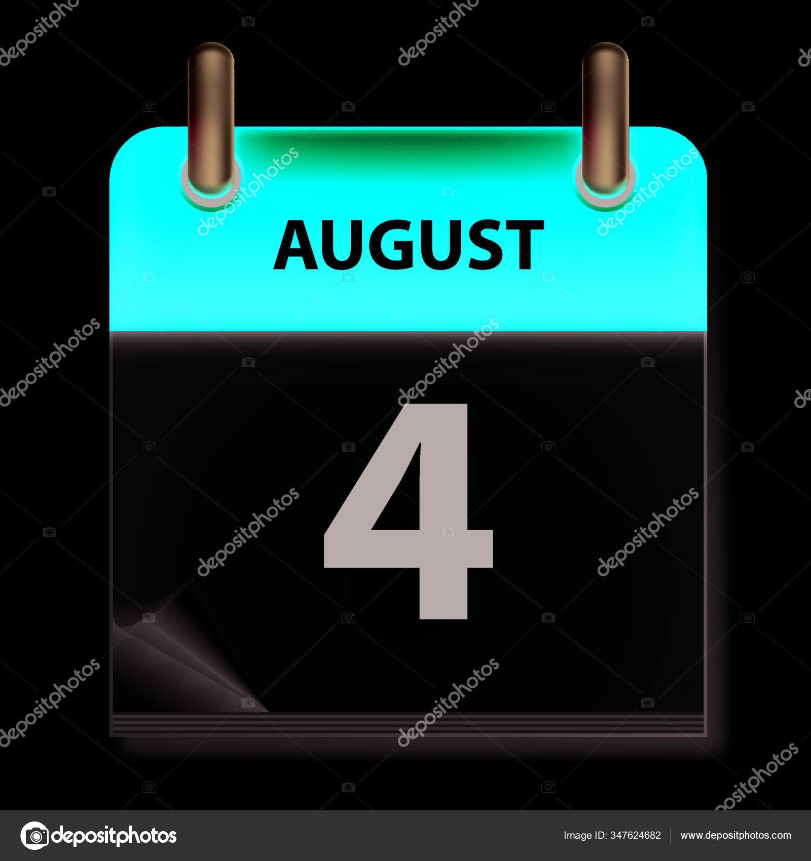 Fourth August Calendar Icon White Background Stock Vector by ©YAYImages ...