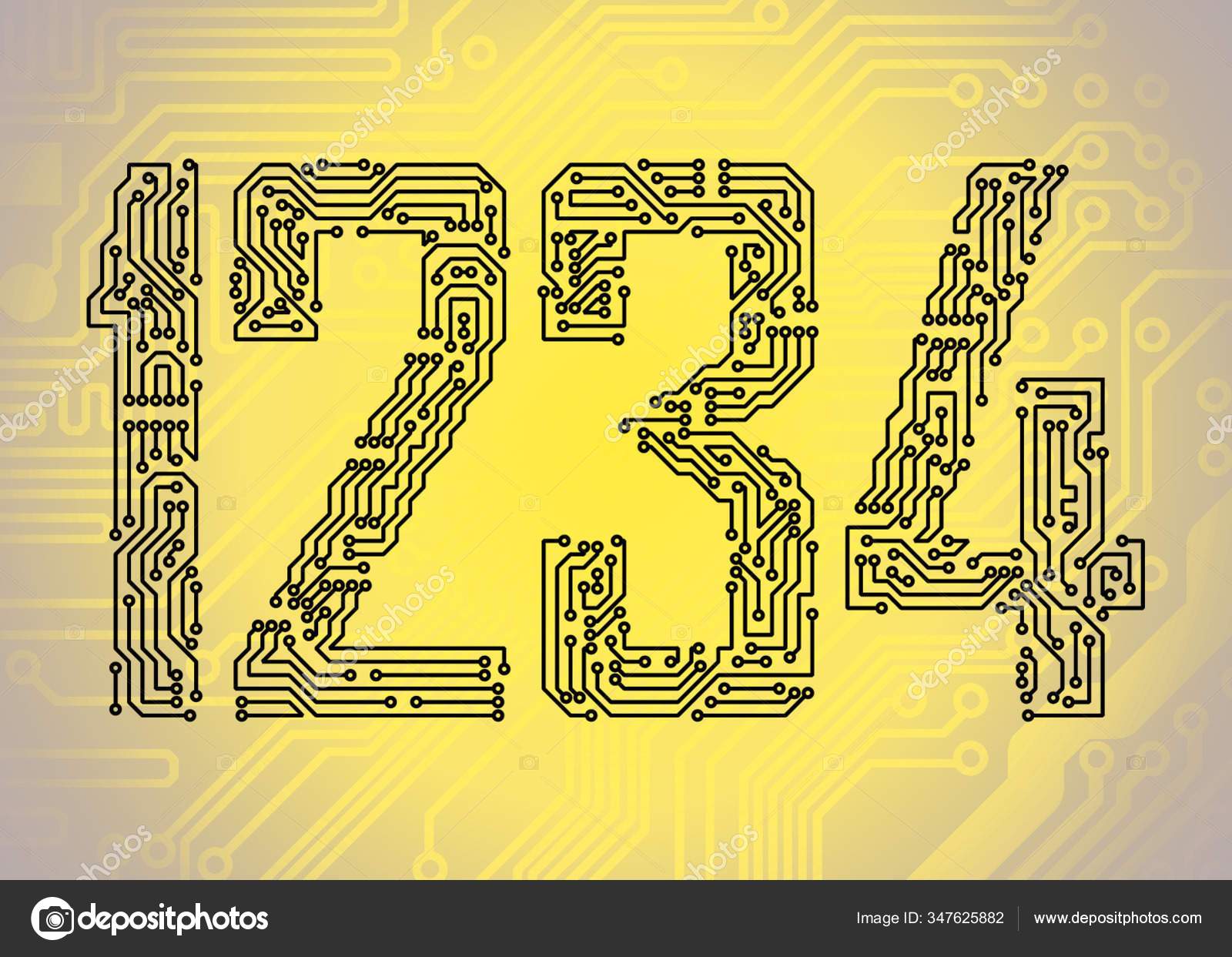 Set Circuit Board Style Letters Stock Vector Image by ©YAYImages #347625882