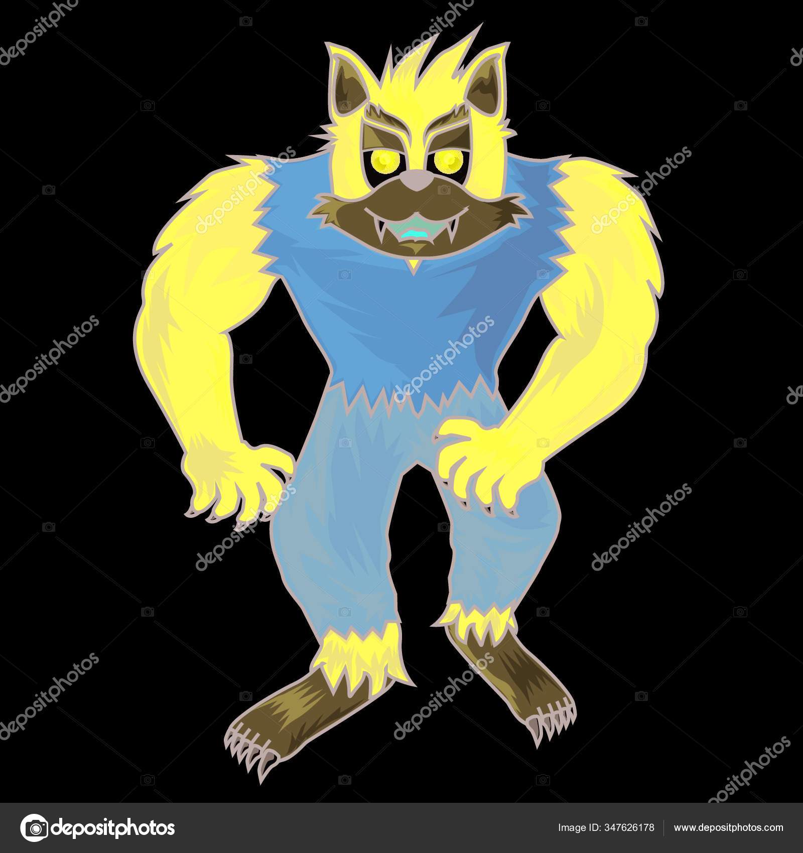 Clip Art Cartoon Werewolf White Background Stock Vector by ©YAYImages ...