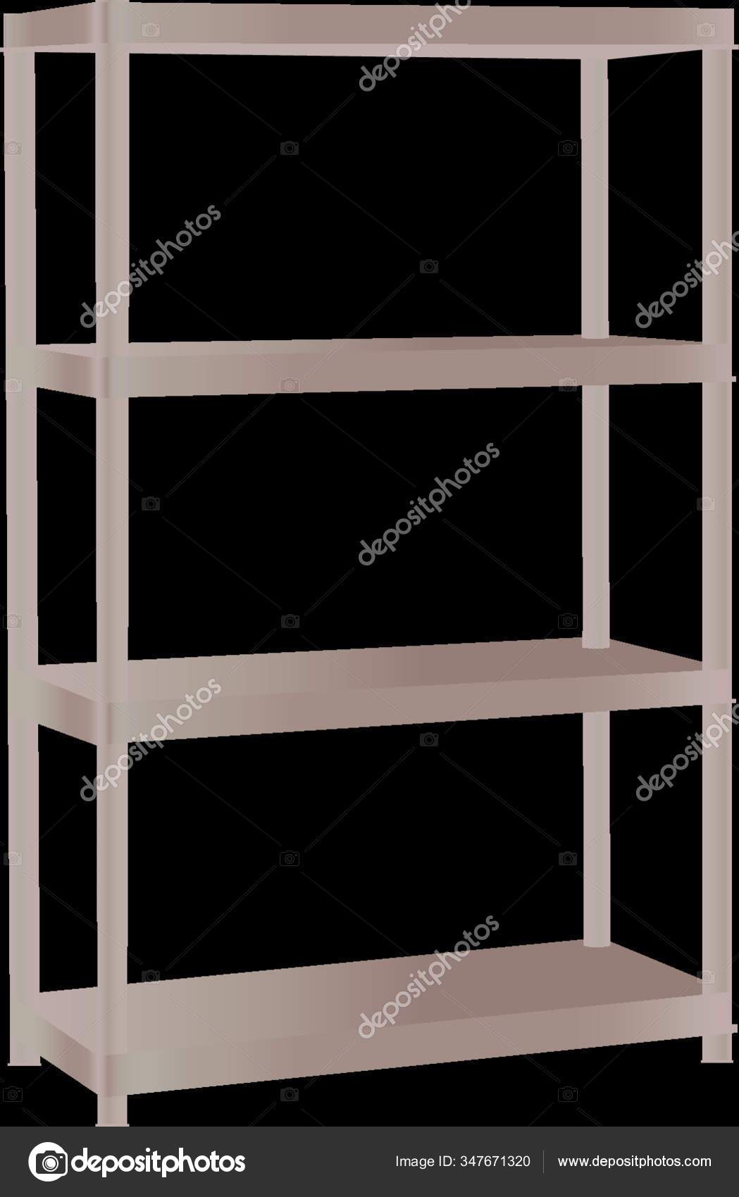 Industrial Shelving Unit Four Shelves Vector Illustration Stock Vector ...
