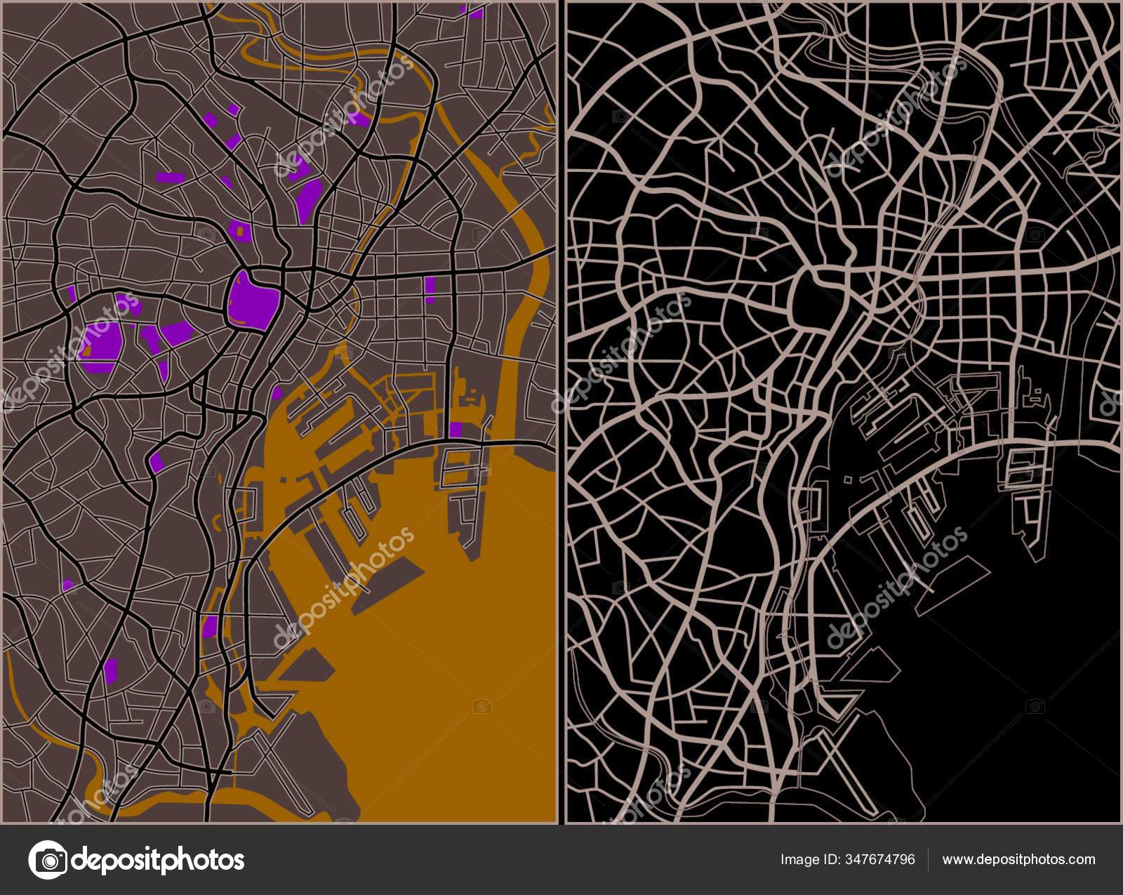 Layered Vector Illustration Map Tokyo 스톡 벡터 - ©YAYImages 347674796