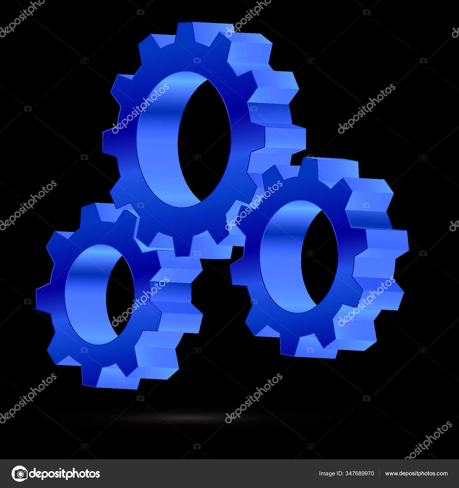 Three Gears Illustration White Background Design Stock Vector Image by ...
