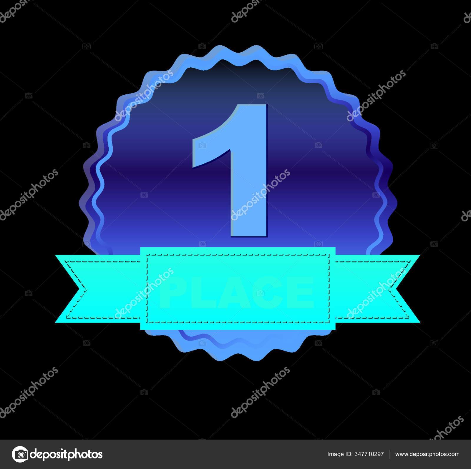 First Place Ribbon Black Background Vector Illustration Stock Vector ...