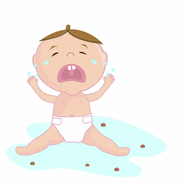 Cute Little Baby Boy Show Sad Expression Cry Stock Vector Image by ...