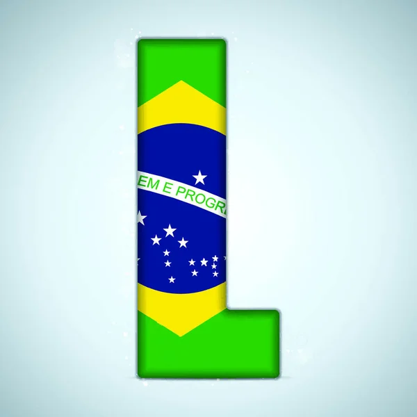 Vector Bandera Brasil Letras Del Alfabeto Brasileño Palabras Vector de ...