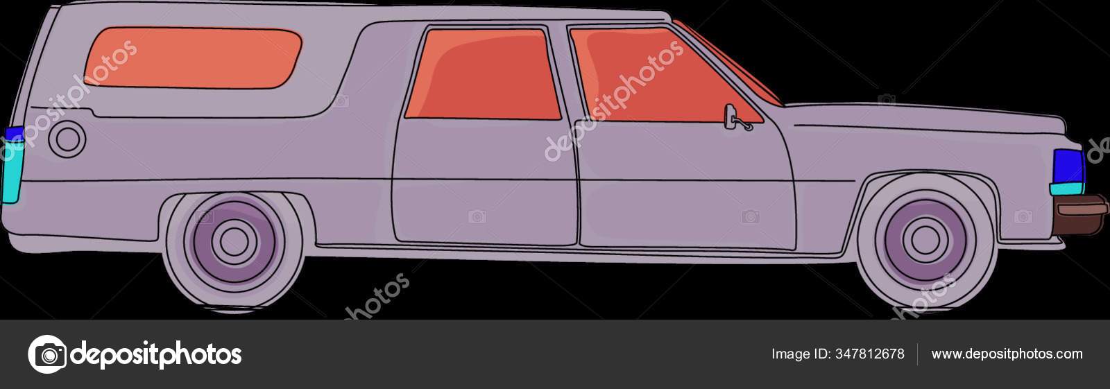Cartoon Hearse Car White Background Stock Vector by ©YAYImages 347812678