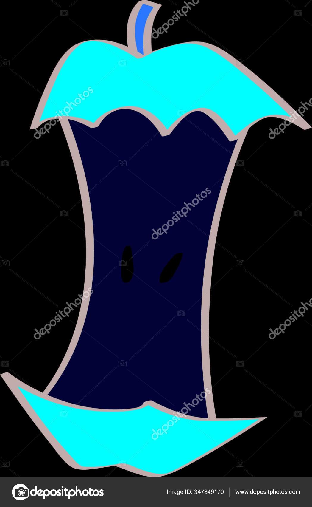 Cartoon Illustration Apple Core Stock Illustration by ©YAYImages #347849170