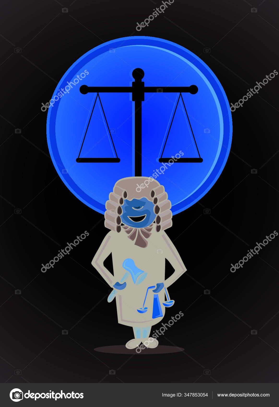 Service Judge Man Cartoon Law Justice Scale Icon Vector File Stock ...