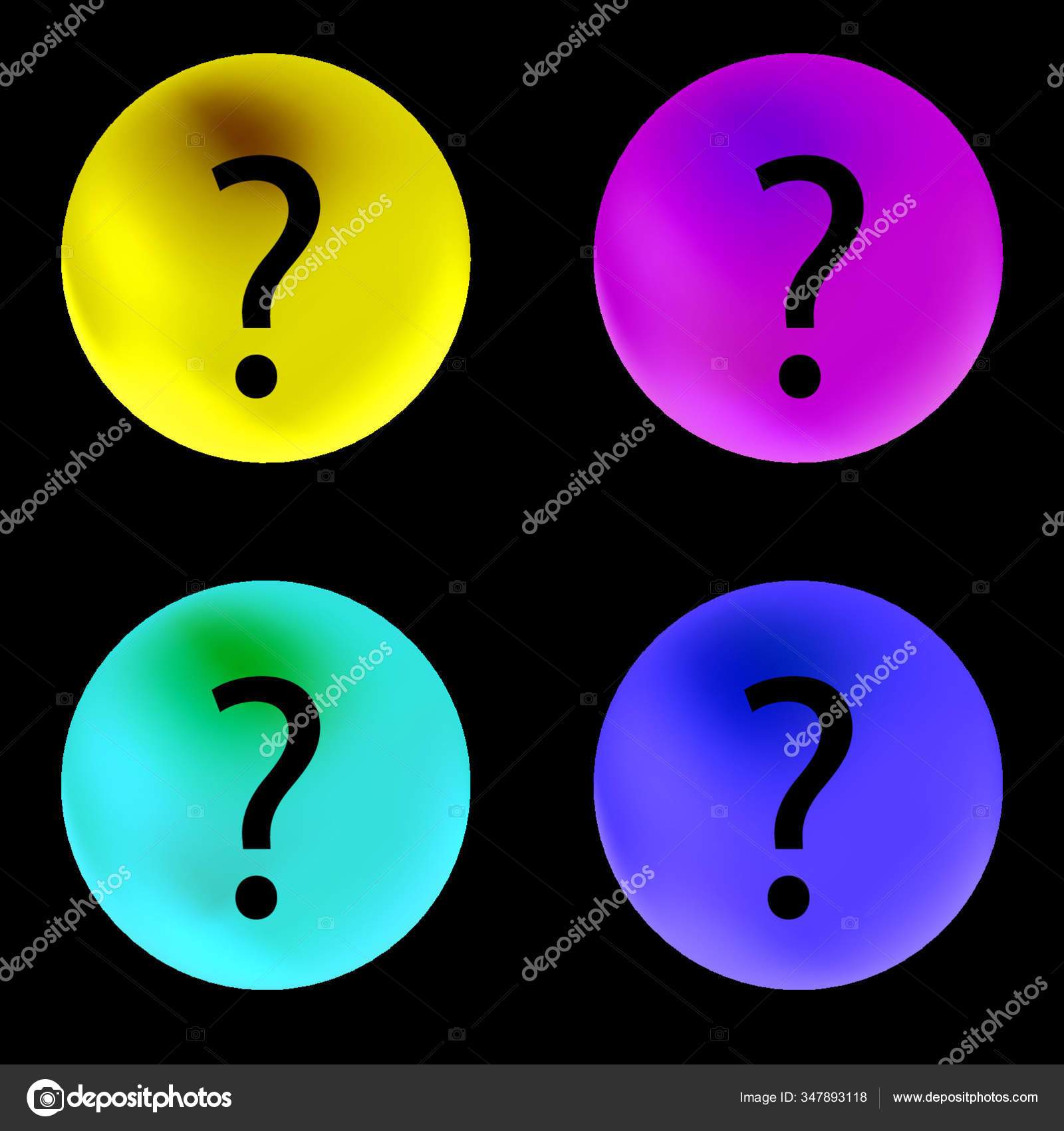 Question Mark Blue Red Green Yellow Ball White Background Simple Stock ...