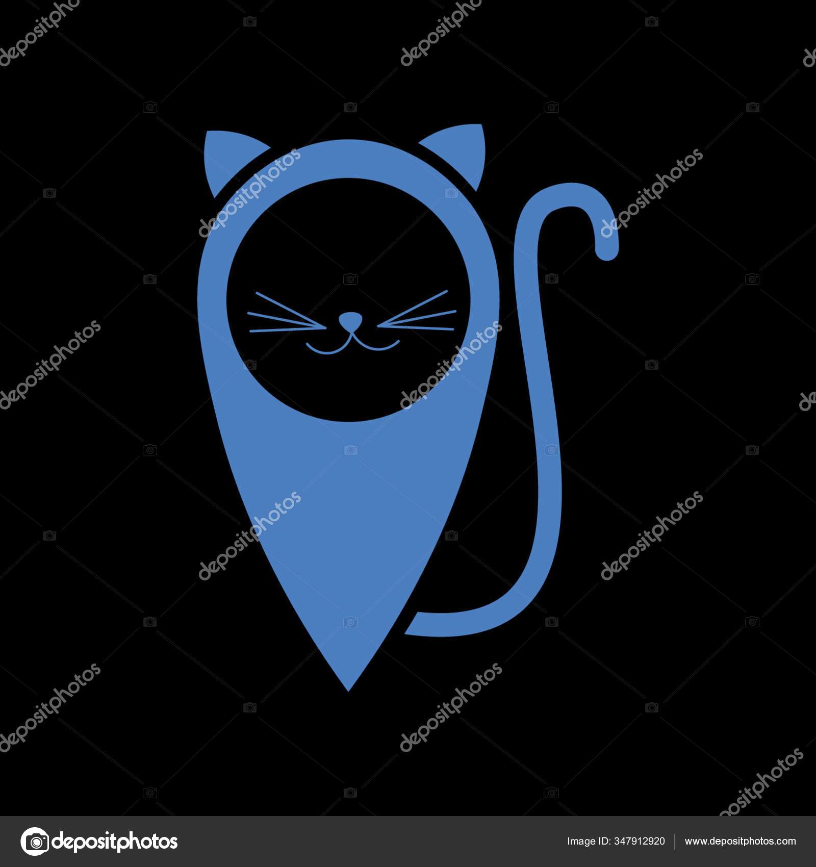 Cat Locator Logo Design Animal Place Icon Emblem Design Vector Stock ...