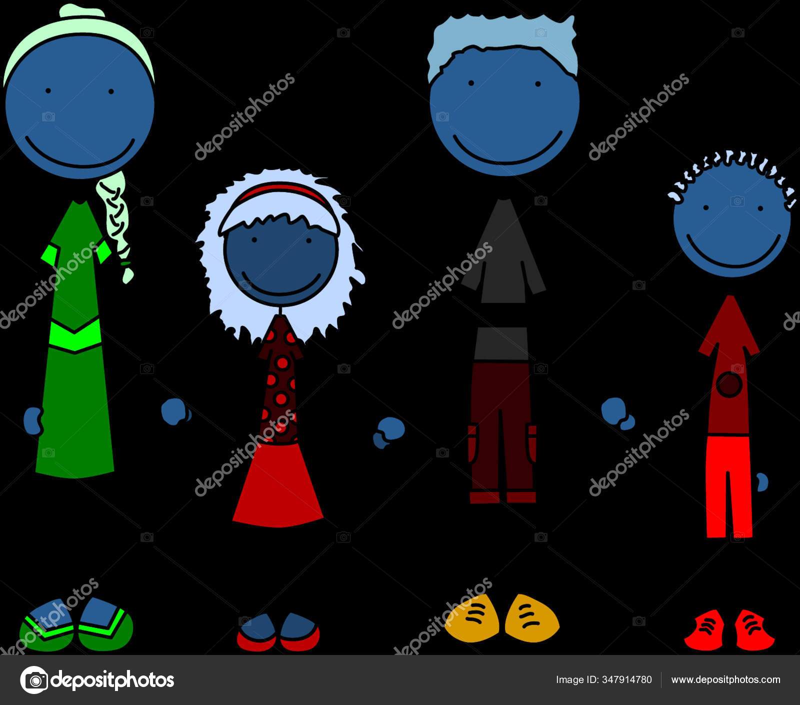 Cartoon Illustration Family Four Stock Illustration by ©YAYImages ...