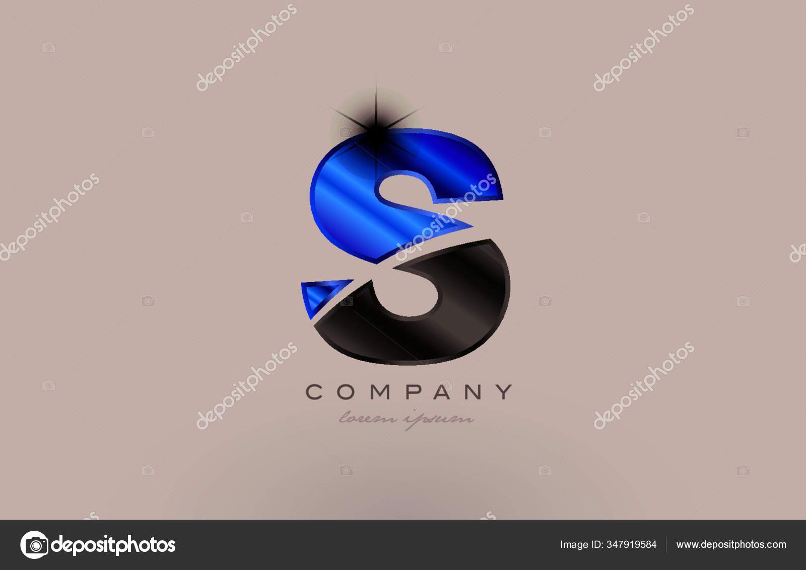 Letter Alphabet Logo Icon Design Gold Silver Grey Metal Black Stock ...