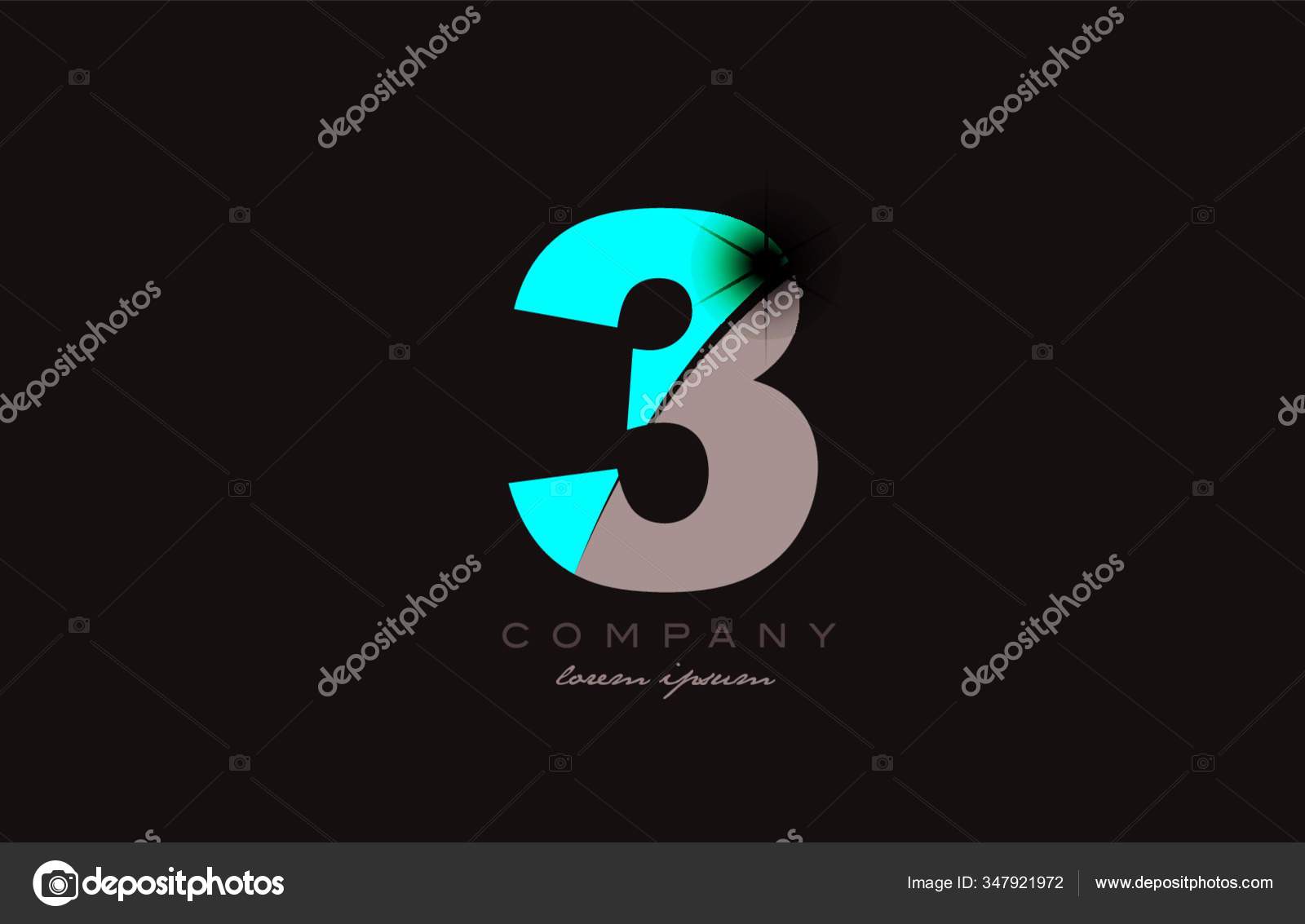 Number Grey Red Color Logo Icon Design Suitable Company Business Stock ...