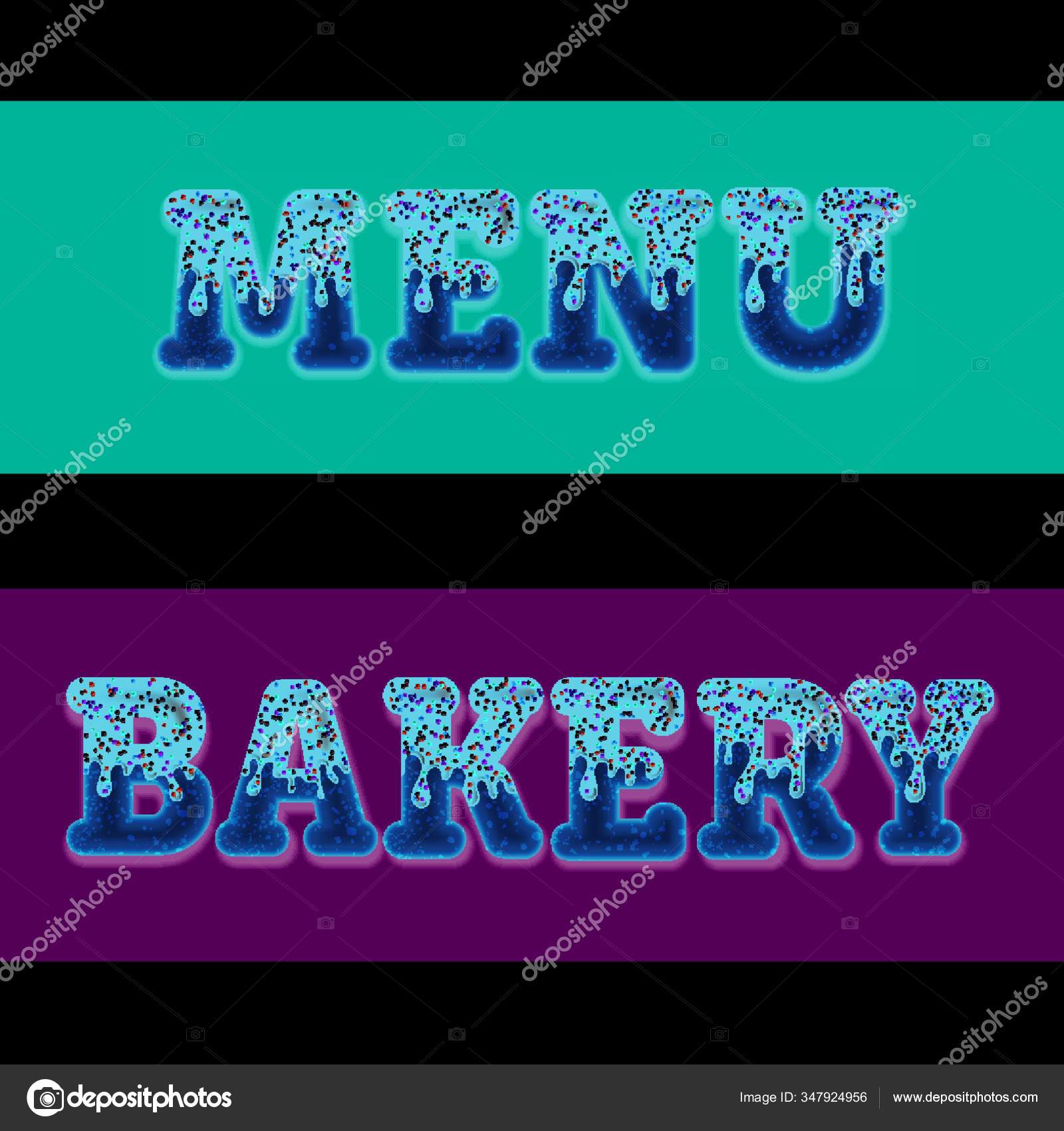 Tempting Typography Icing Text Words Menu Bakery Glazed Chocolate Candy ...
