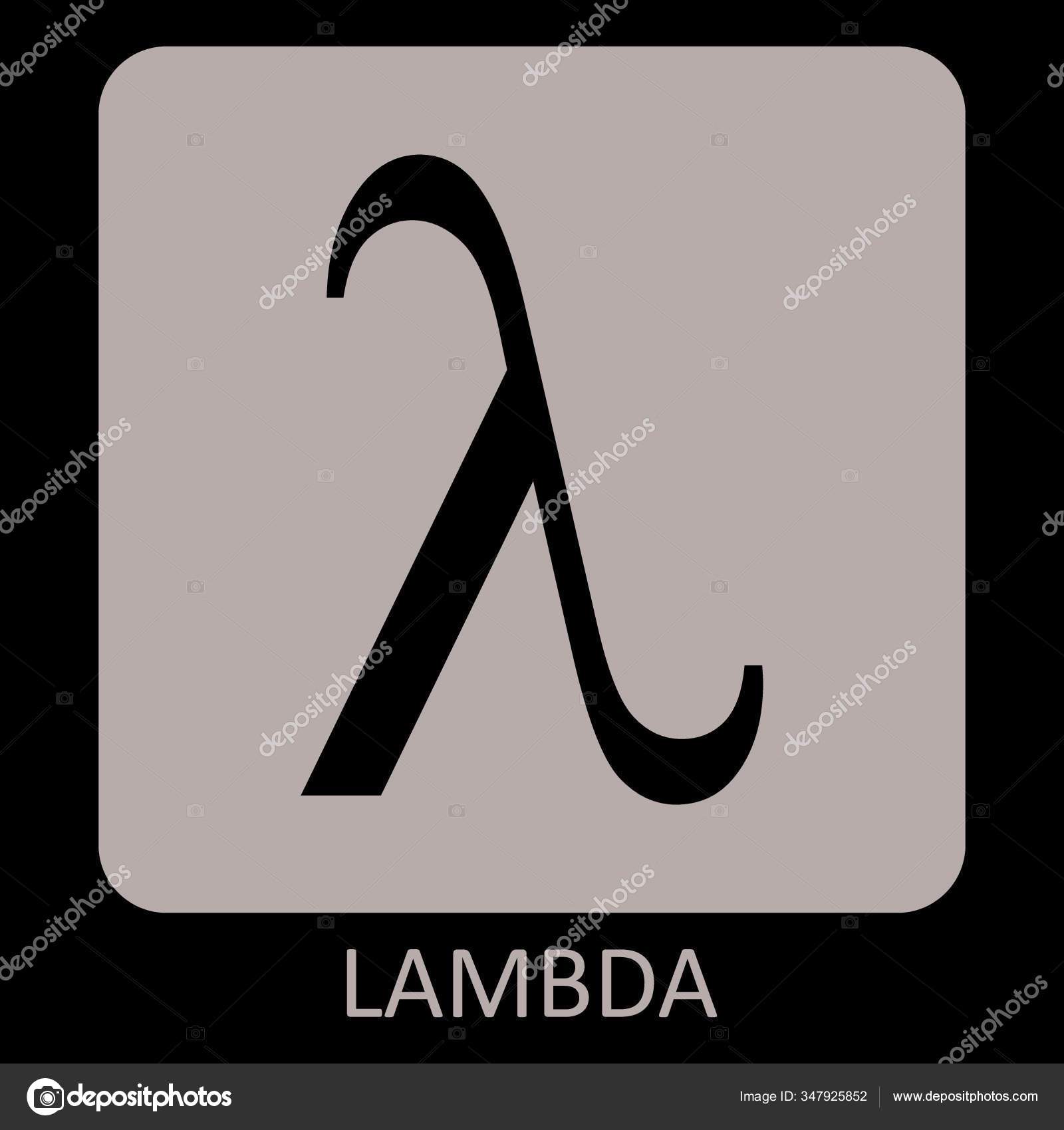 Ilustración Del Símbolo Letra Griega Blanca Lambda Sobre Fondo Oscuro ...