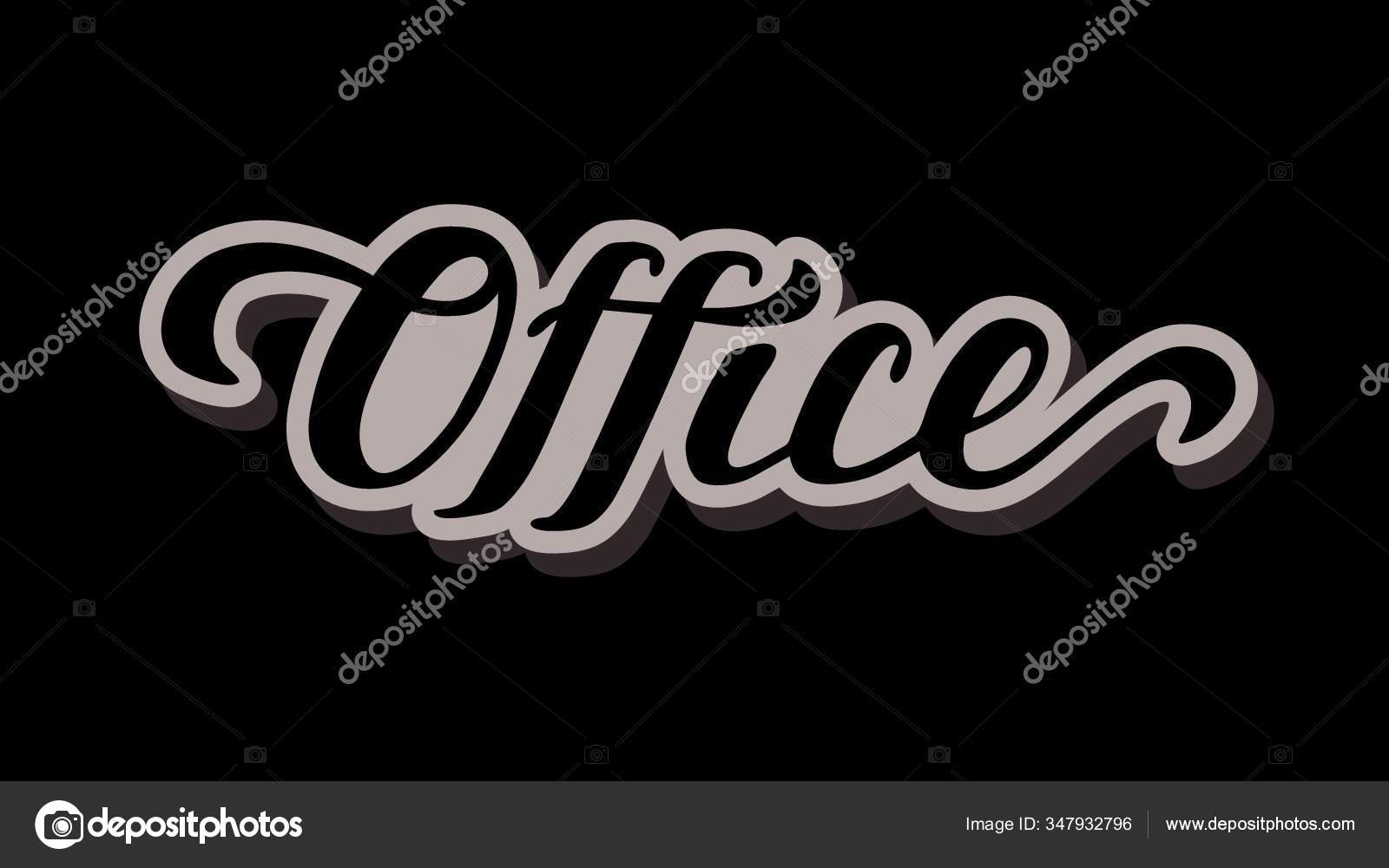 Office Calligraphy Template Text Your Design Illustration Concept ...