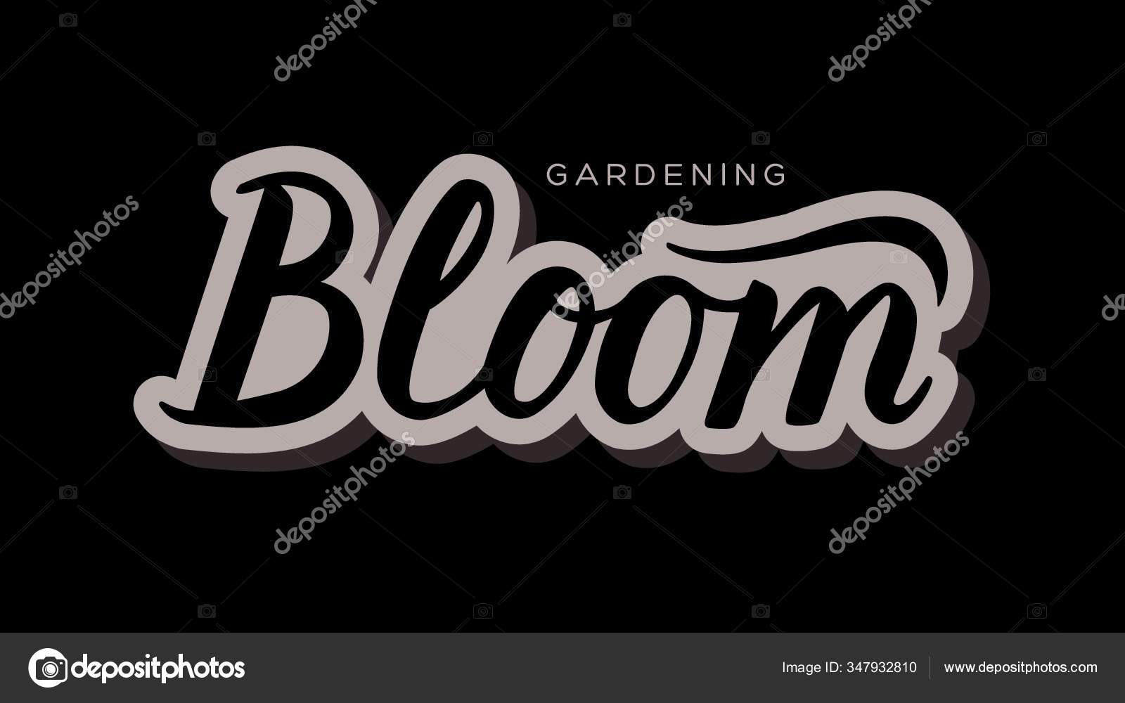 Gardening Bloom Calligraphy Template Text Your Design Illustration ...