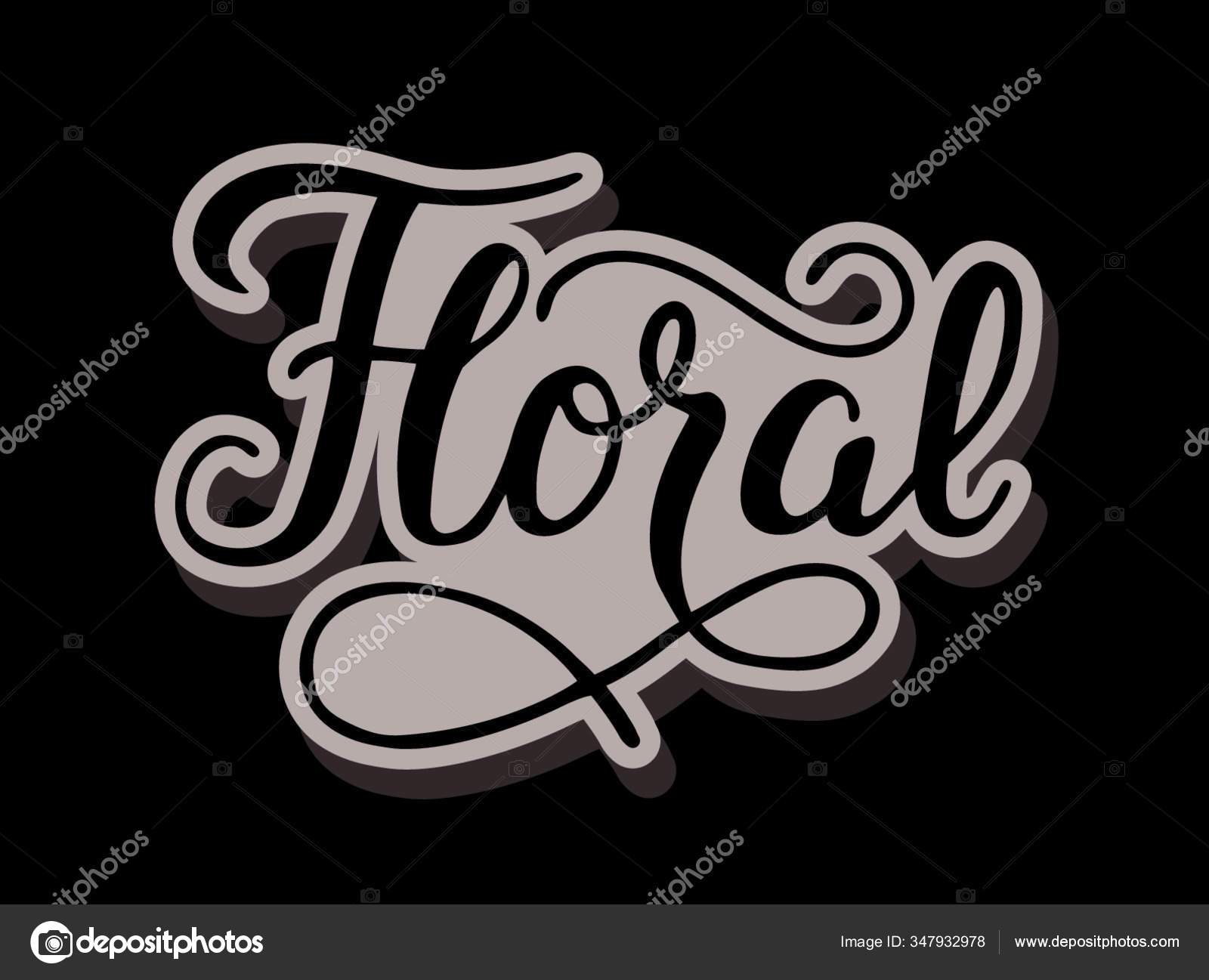 Floral Calligraphy Template Text Your Design Illustration Concept ...