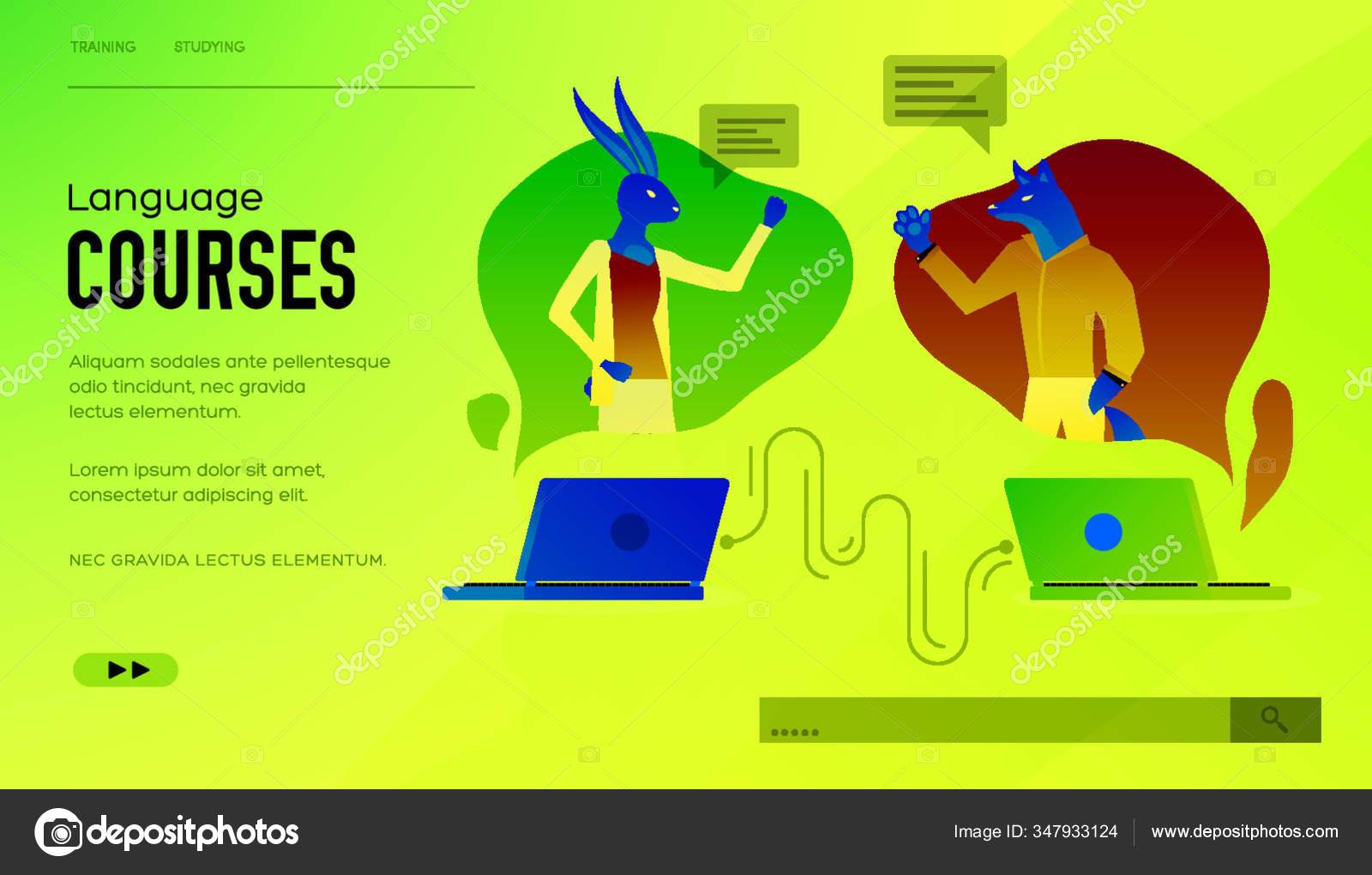 Vector Set Distance Education Consulting Training Language Courses ...