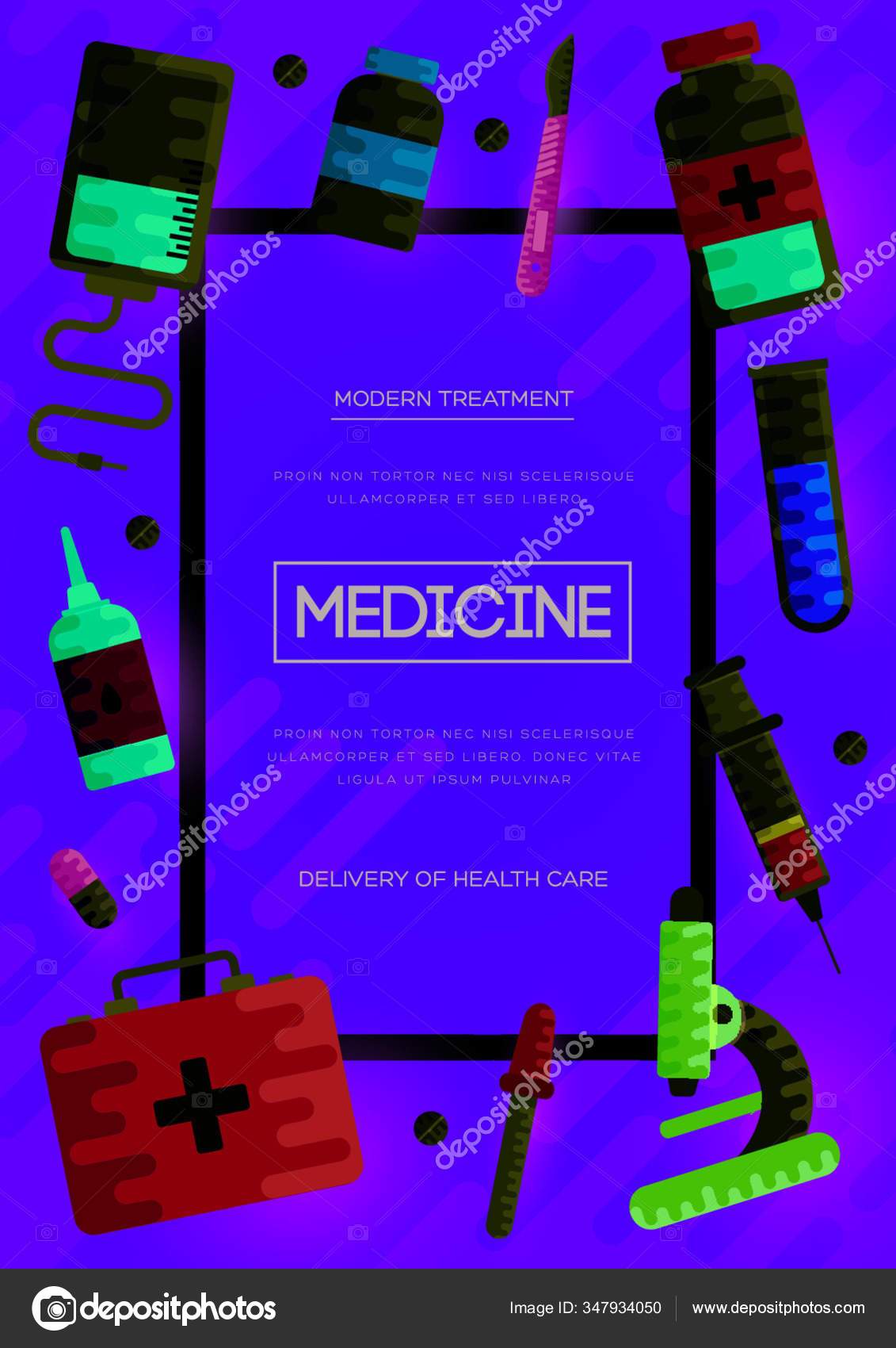 Medicine Information Cards Set Medical Template Flyer Magazines Posters ...