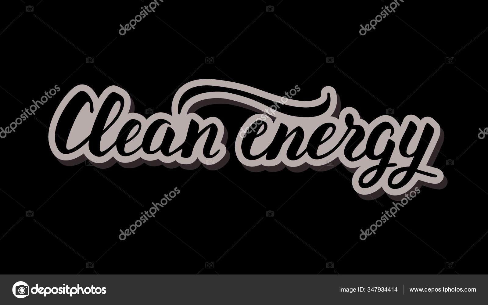 Clean Energy Calligraphy Template Text Your Design Illustration Concept ...