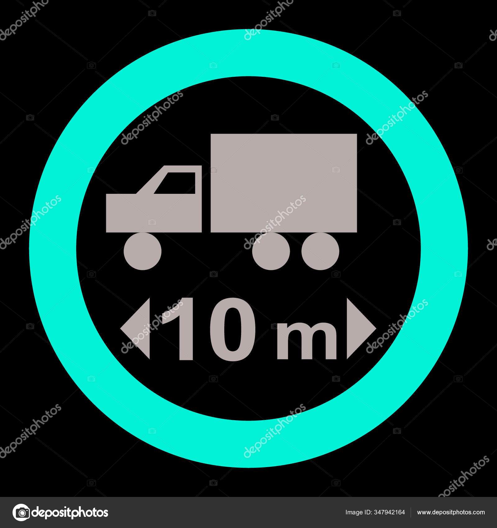 Ilustración Señal Tráfico Longitud Máxima Del Vehículo Sobre Fondo ...