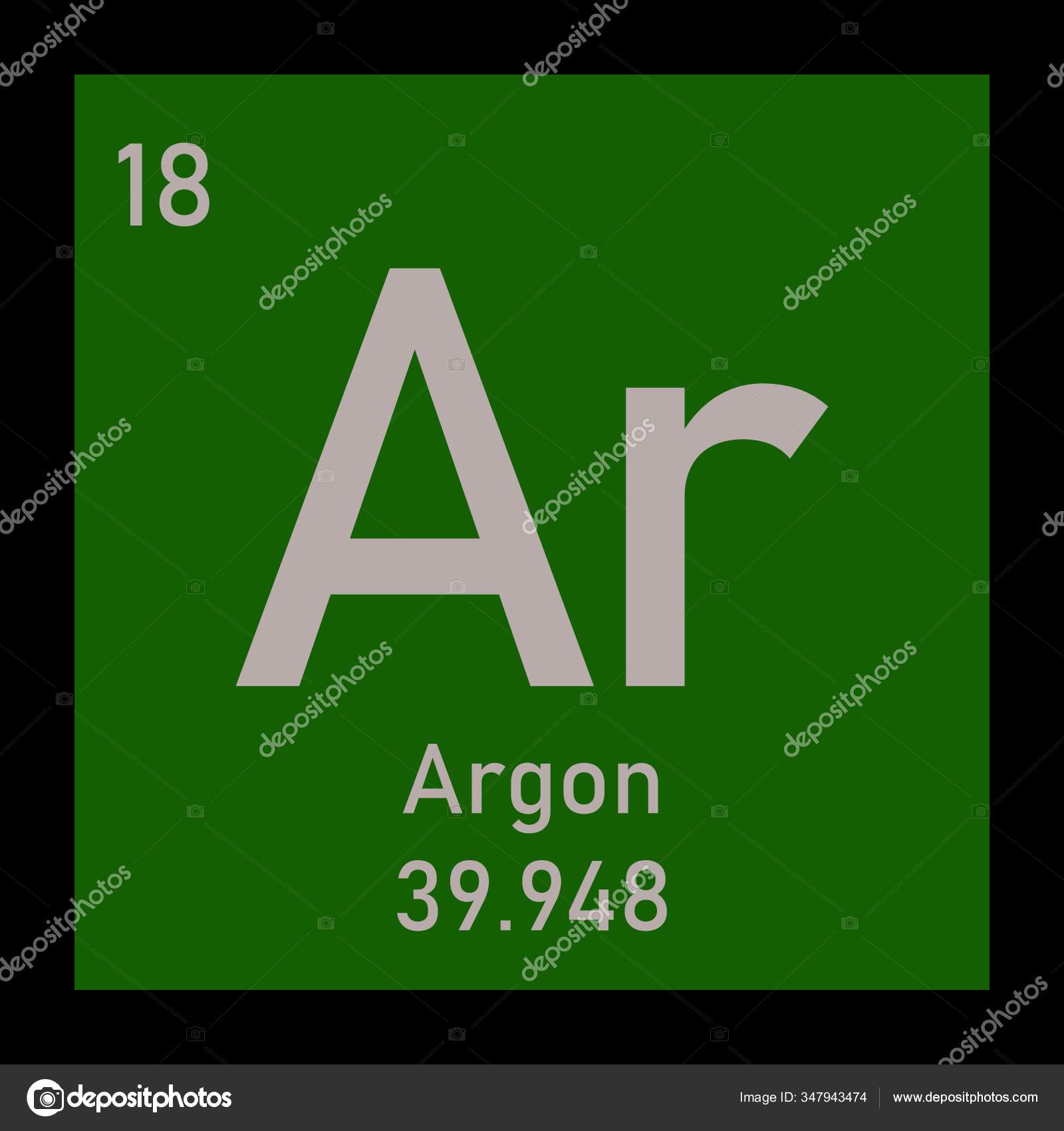 Illustration Periodic Table Element Argon Icon White Background Stock ...