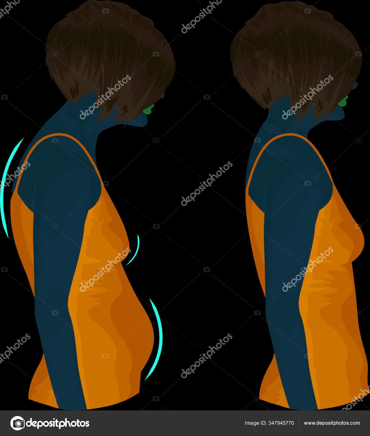 Bad Good Posture Vector Illustration Stock Vector Image by ©YAYImages ...