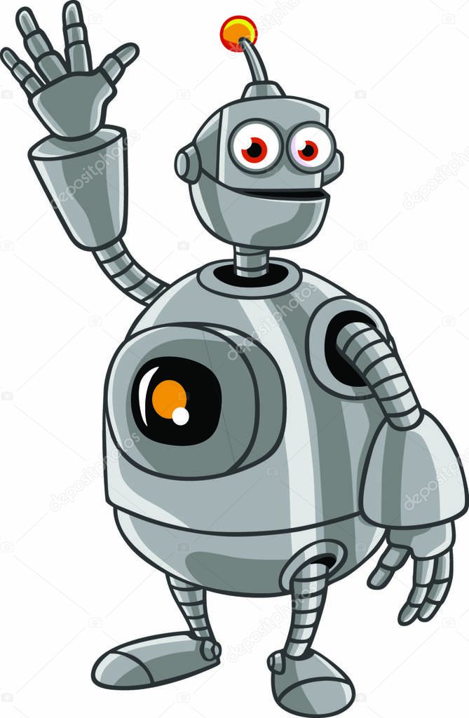 Vector de dibujos animados lindo robot 2024