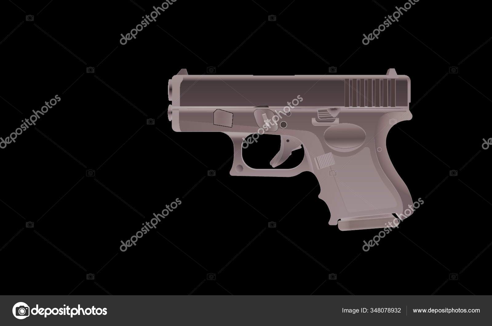 Illustration Grey Metal Handgun White Background Gradients Used ...
