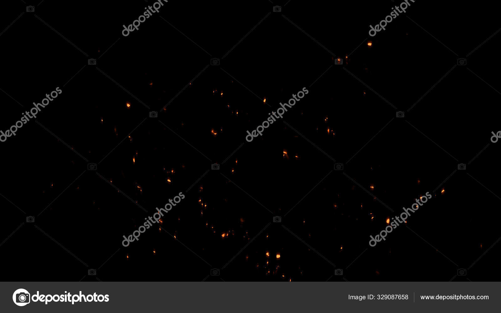 Fire embers particles texture overlays . Burn effect on isolated black ...