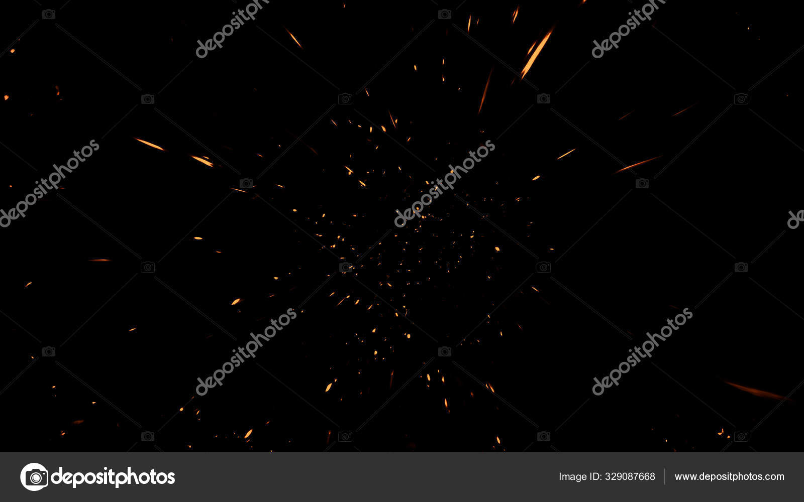 Fire embers particles texture overlays . Burn effect on isolated black ...