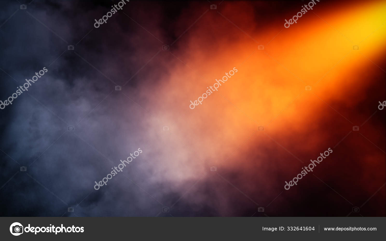 Divine light through a dark fog. The rays beam light on the floor ...