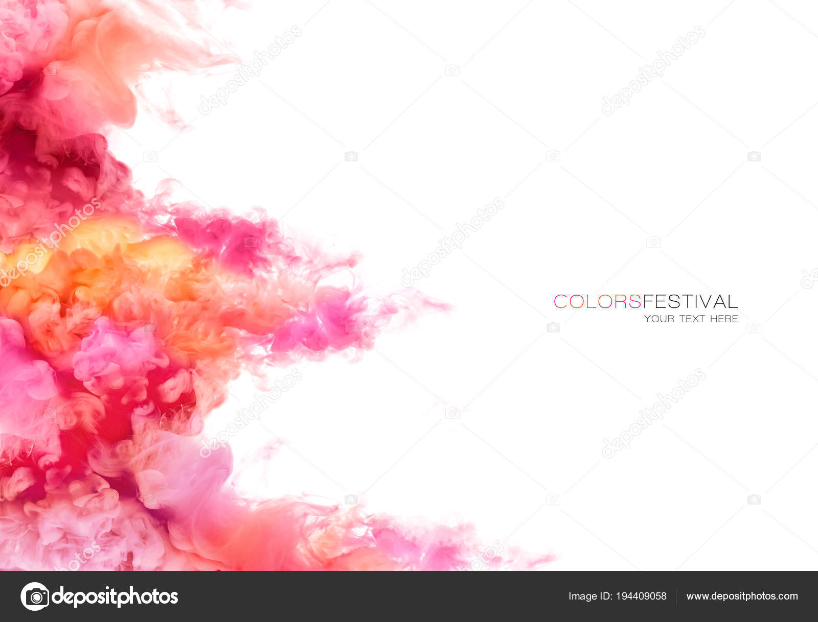 Rainbow of Ink in water. Color Explosion. Paint Texture Stock Photo by ...