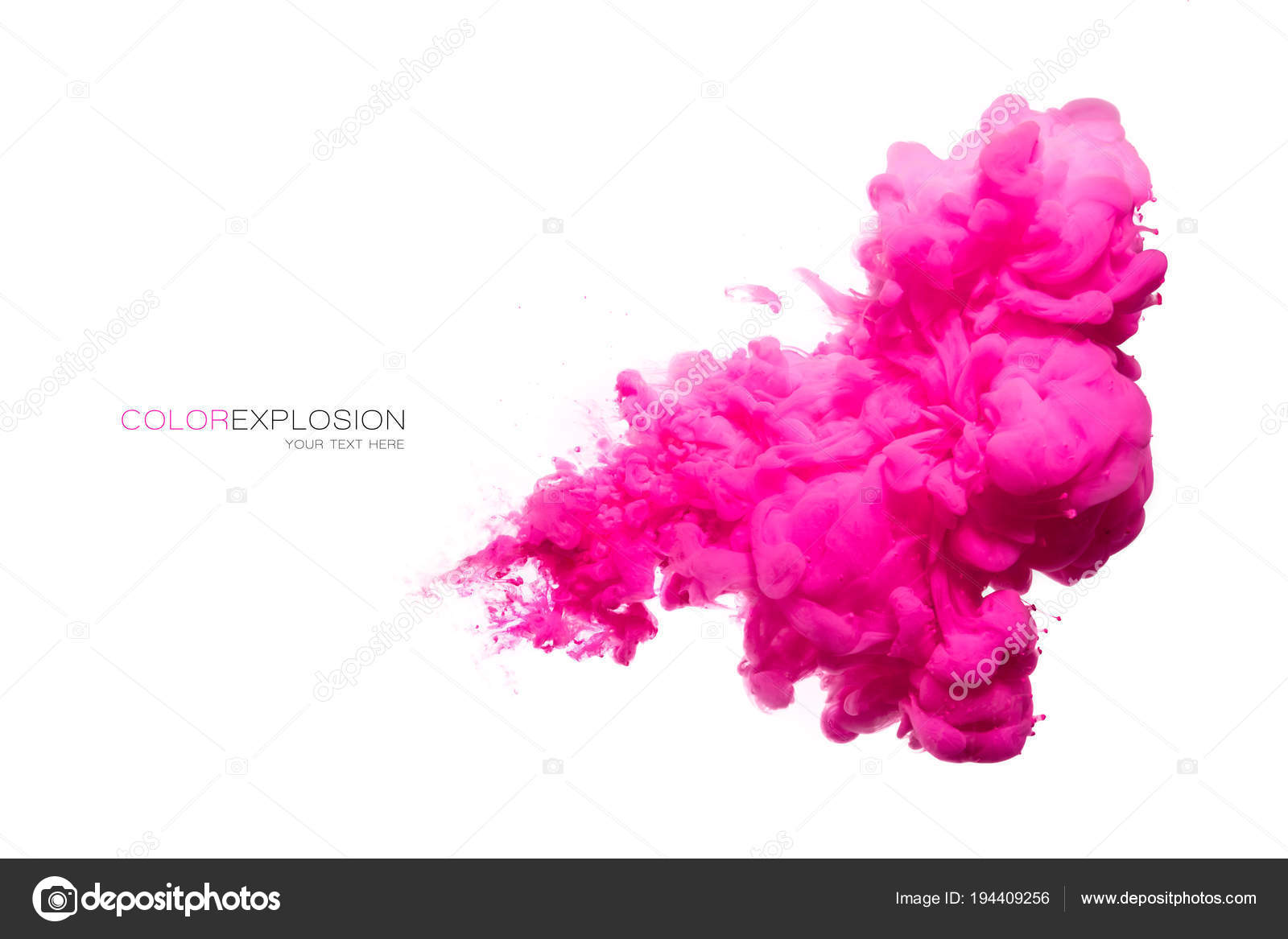 Pink Acrylic Ink in Water. Color Explosion Stock Illustration by ...