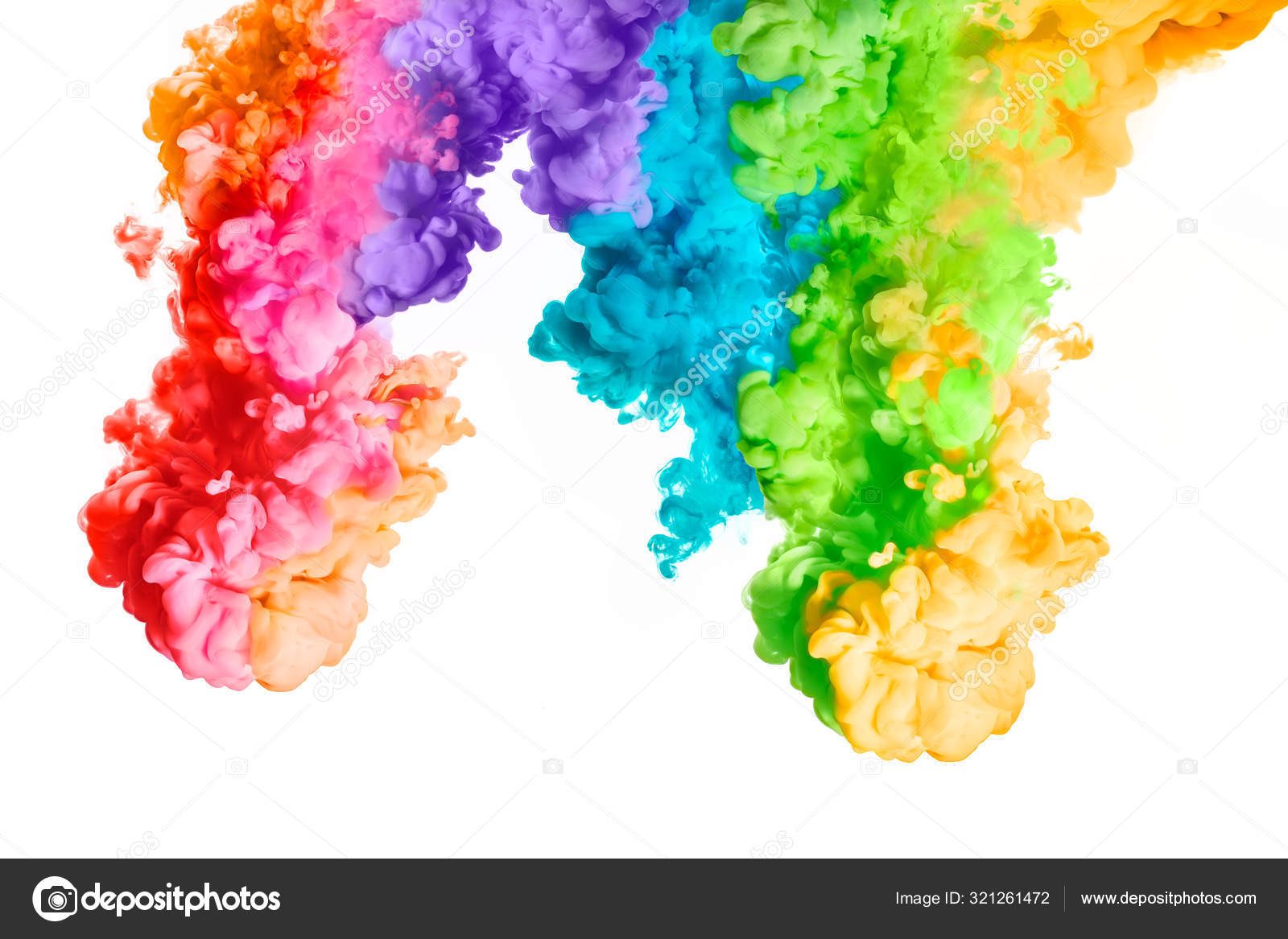 Rainbow of Acrylic Ink in Water. Color Explosion — Stock Photo ...