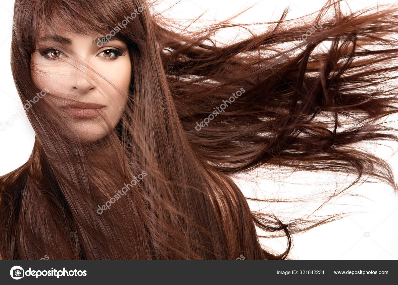 Beautiful woman with gorgeous long brown hair Stock Photo by ©casther ...